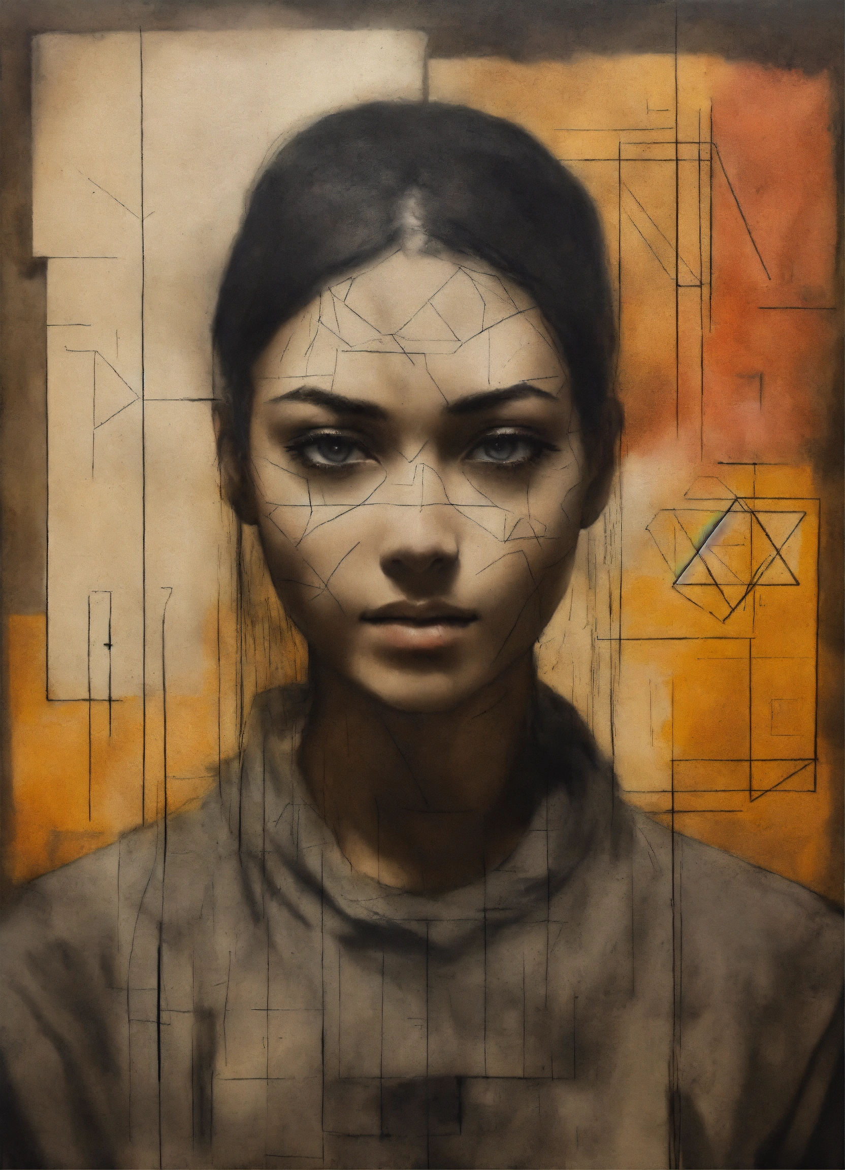 Lexica - Create the outline of personification of fear, painted with a ...