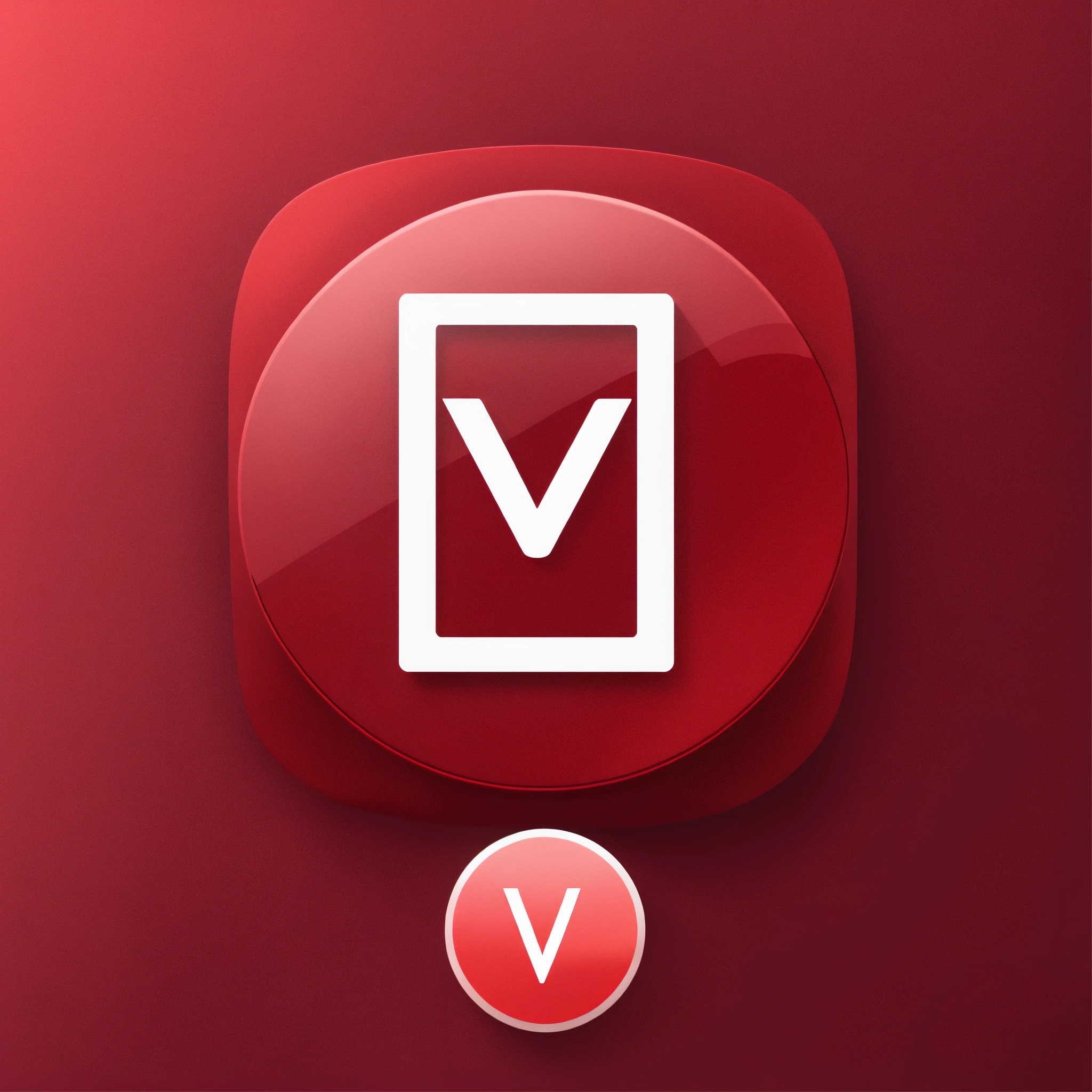 Lexica - Icon of an app with a "V" in front and a plain background with ...