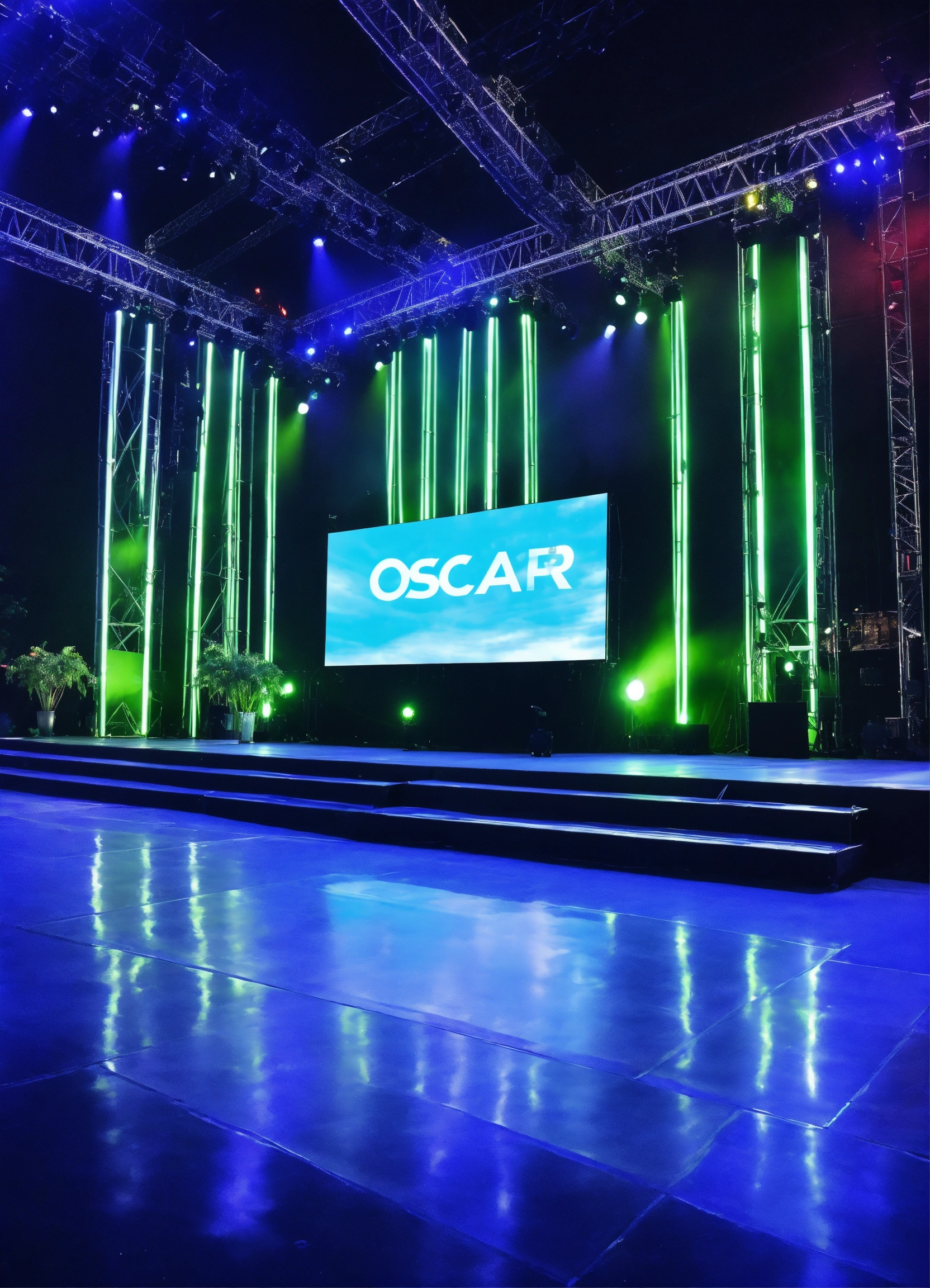 Lexica - Design a medium size outdoor prestigious stage for an awards ...