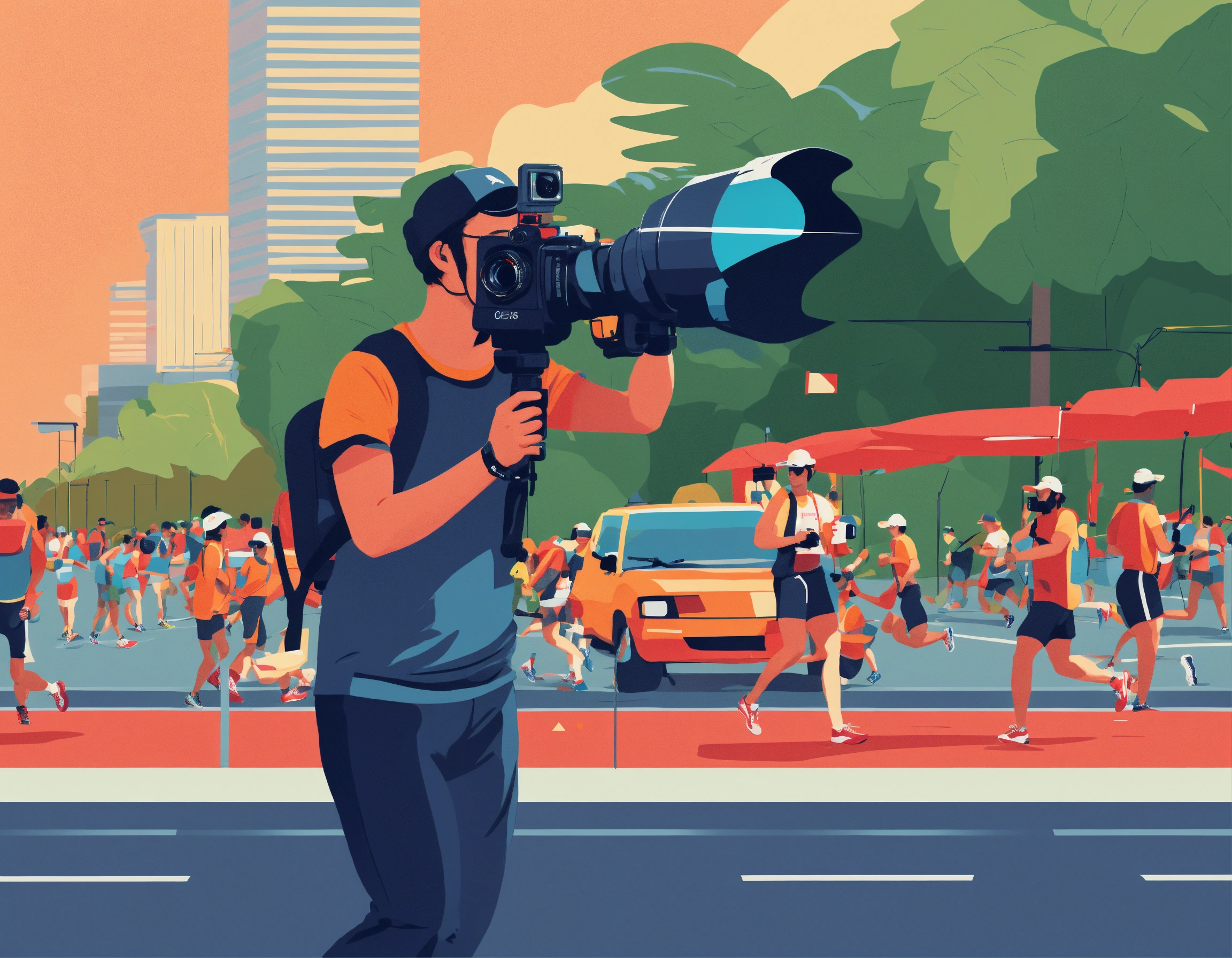 Lexica - Photographer with a camera and giant telephoto lens ...