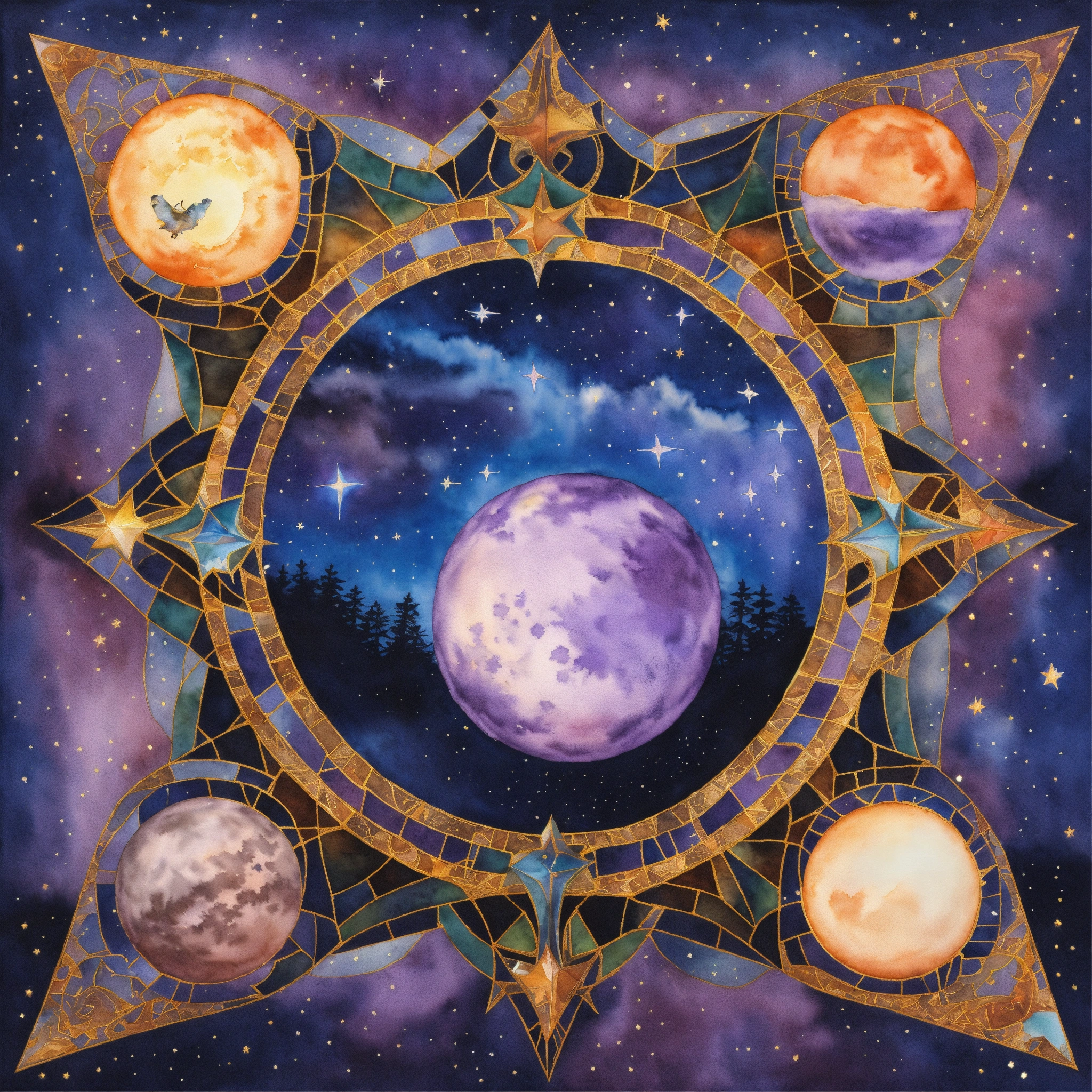 Lexica - Symmetrical watercolor painting, simple watercolor painting ...