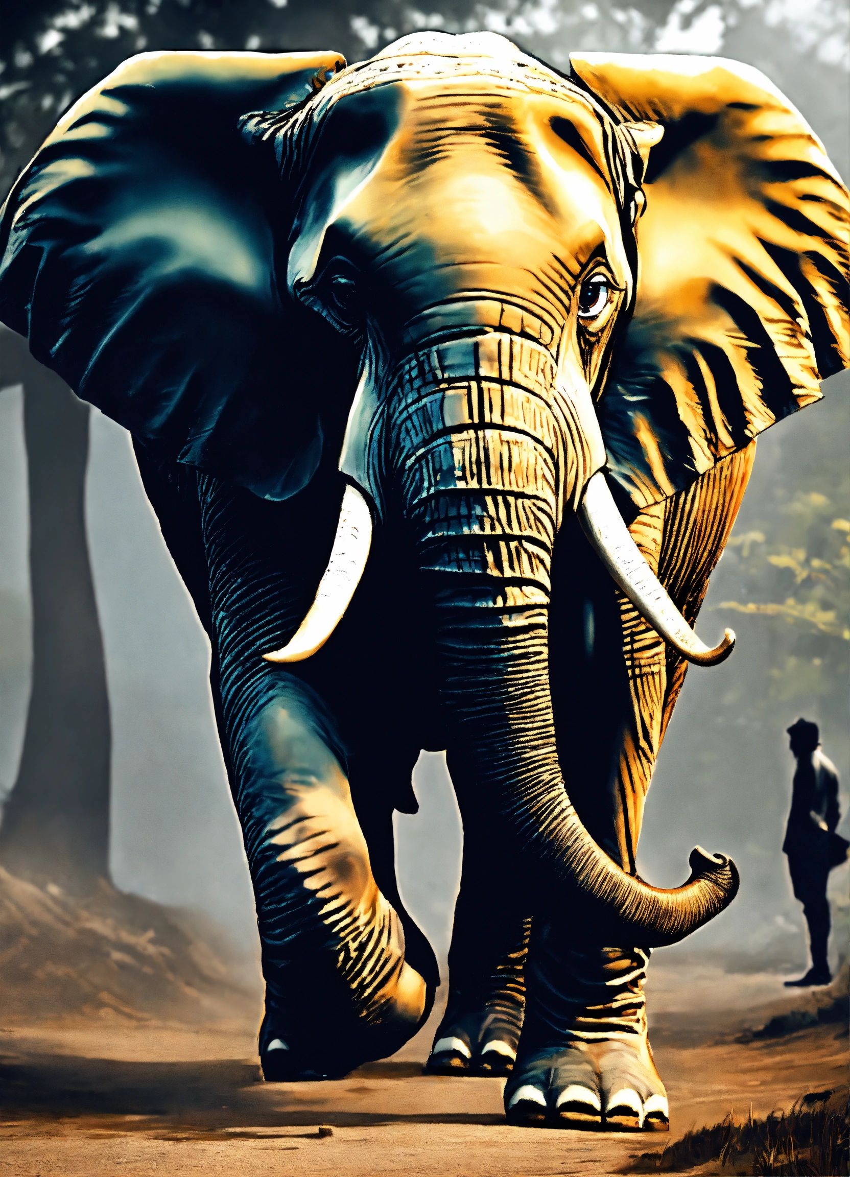 Lexica - Mono conbinado con un elefante.hiperrealista 8k