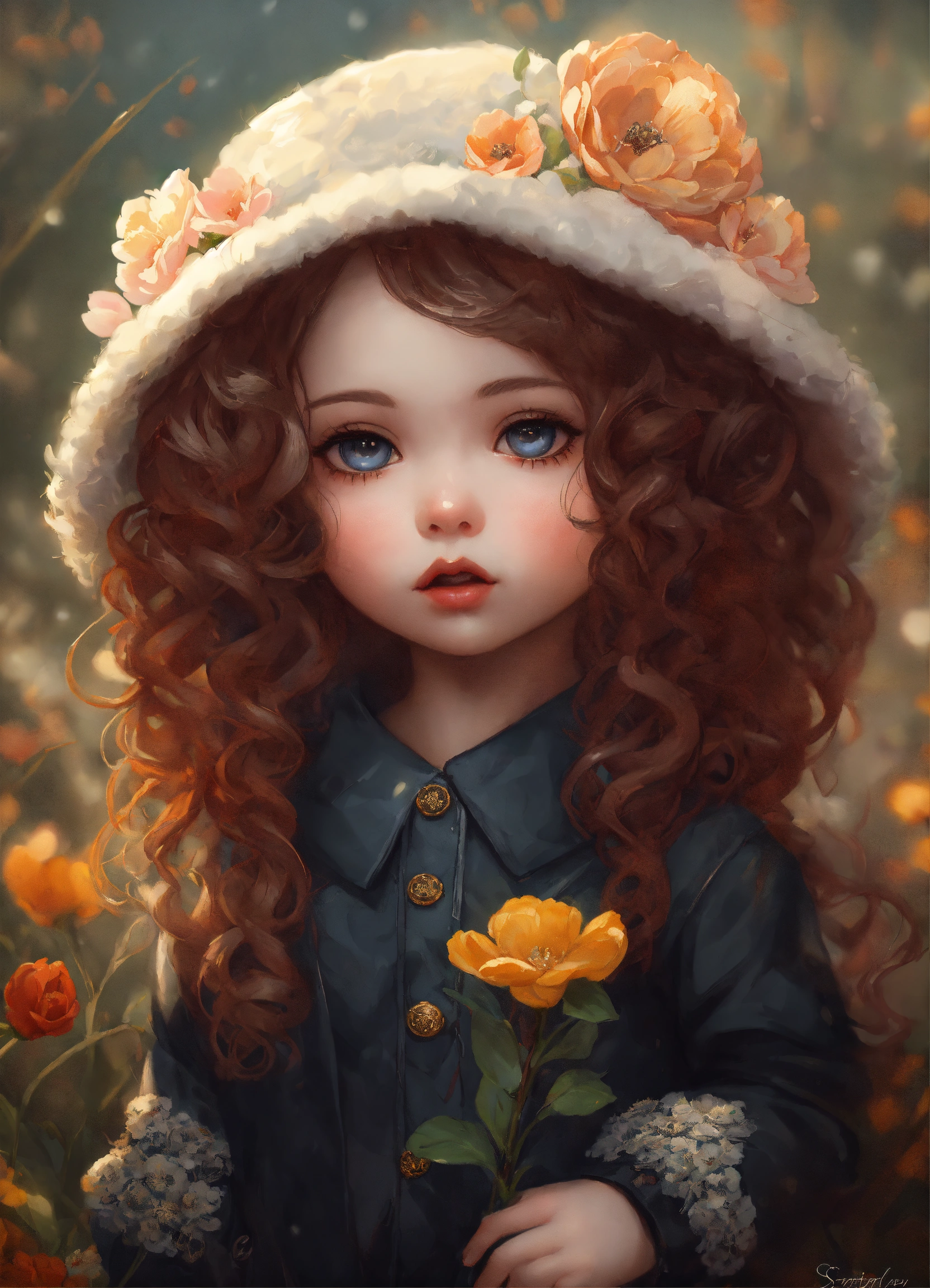 Lexica - Portrait of a cute gothic chibi girl kewpie winter clothes ...