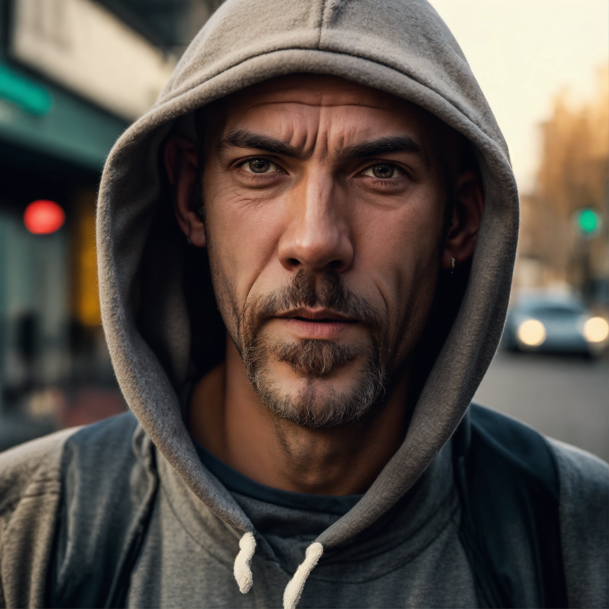 Lexica - A HUGE BALD STRANGE LOOKING HOMELESS MAN WITH A LITTLE GOATEE ...