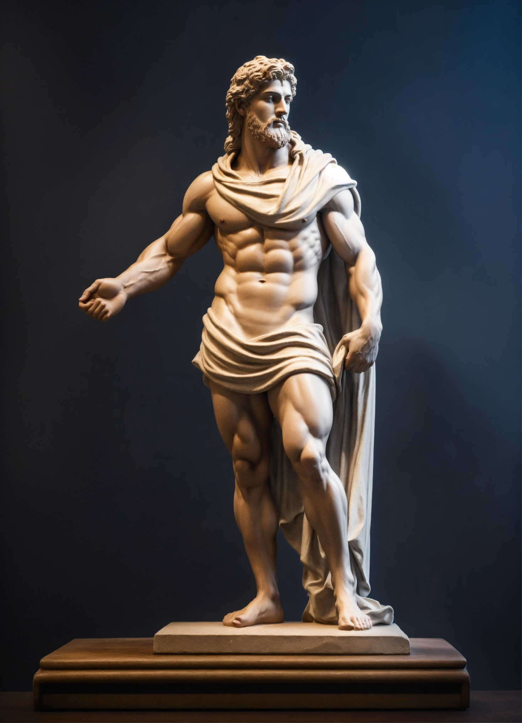 Lexica - Simple muscular greek god statue with middelparting hair with ...