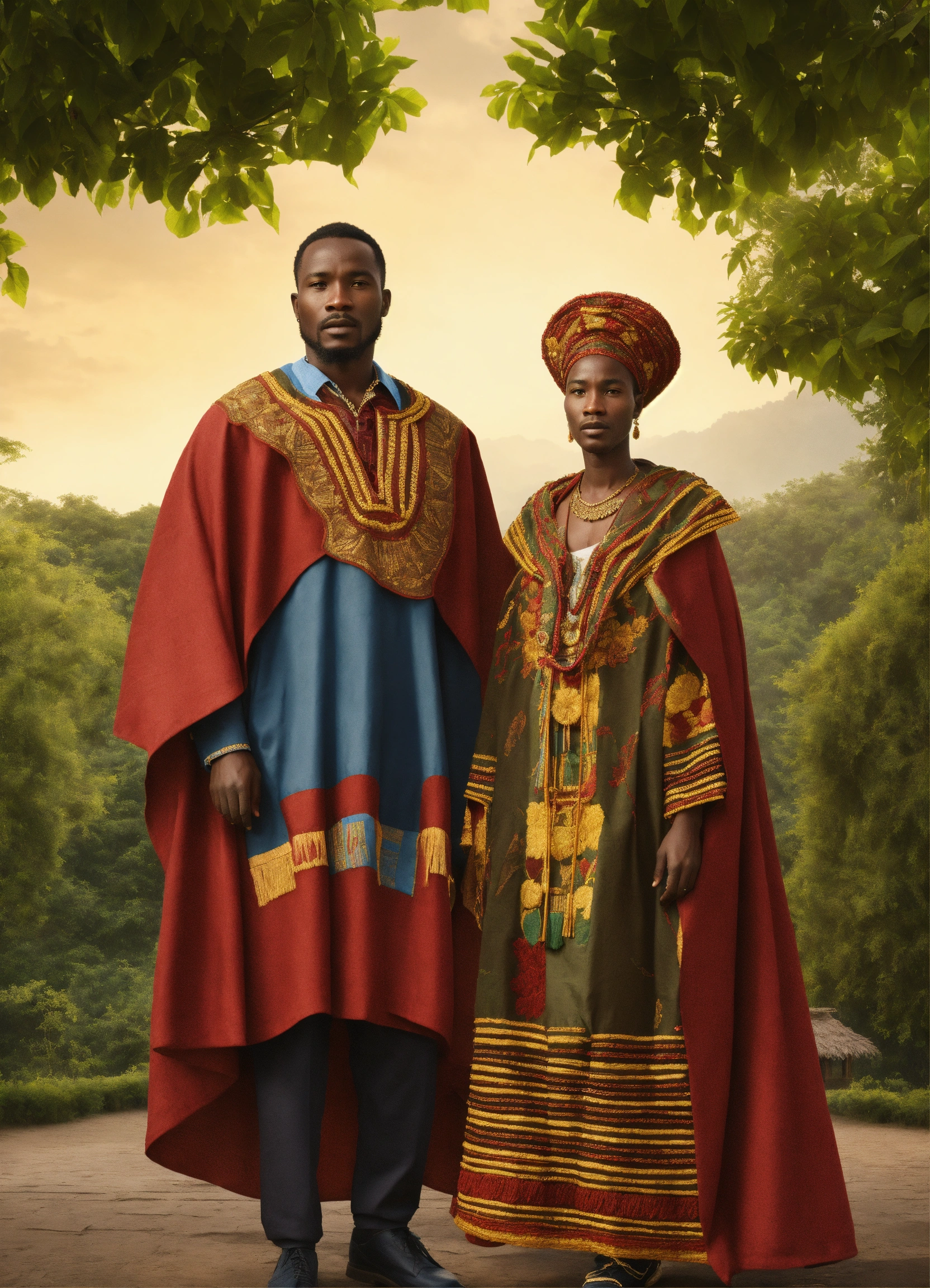 Lexica - ILLUSTRATE a Cameroonian man and woman with an elaborate ...