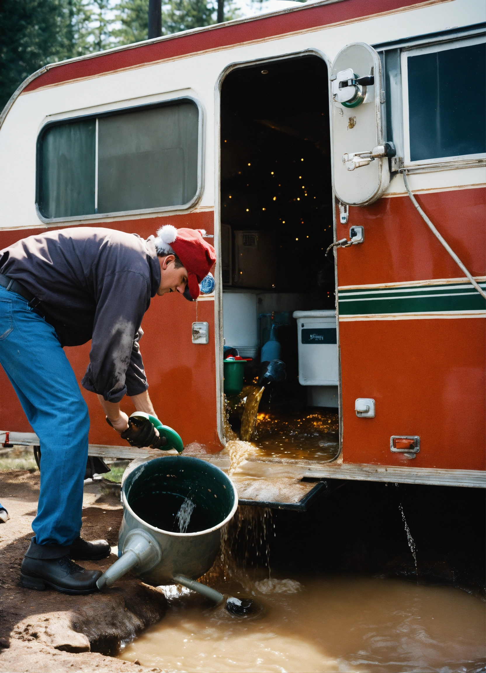 Lexica - Eddie from Christmas Vacation emptying the sewage from his RV