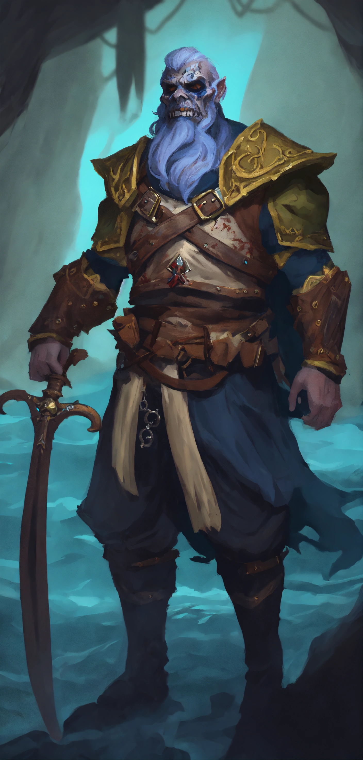 Lexica - Undead Duergar Sailor, digital painting