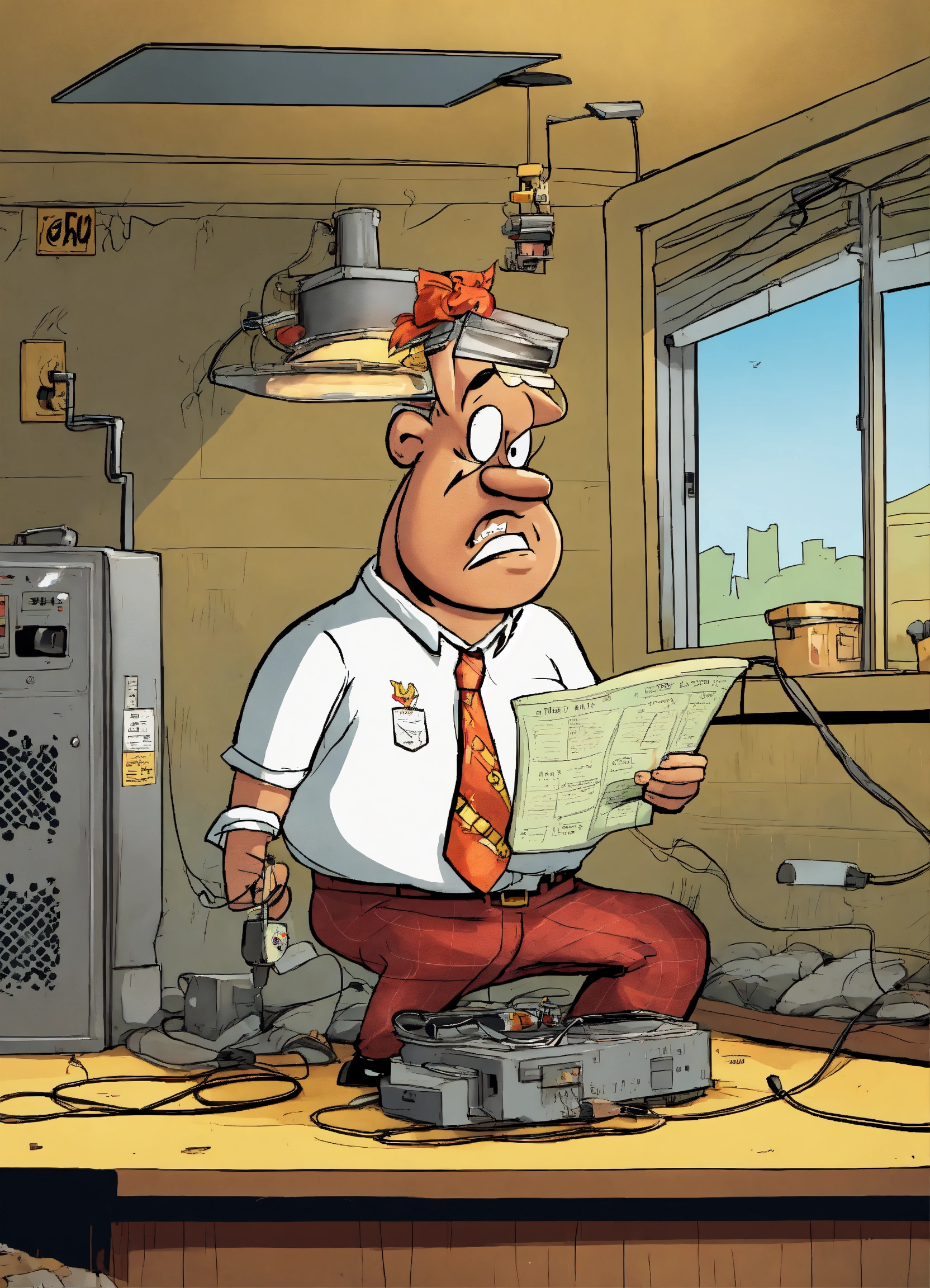 Lexica - A caricatured cartoon character shedding loads of unplanned ...