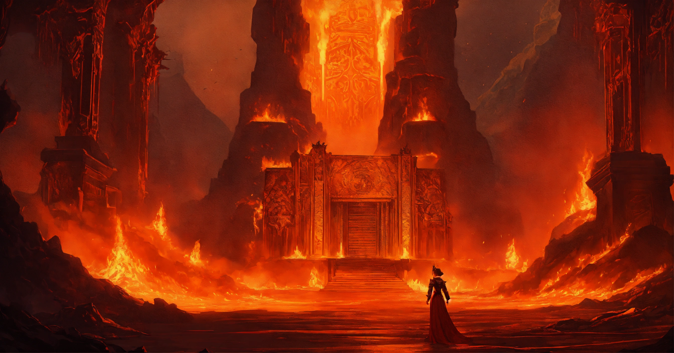 Lexica - Illustration of a volcanic throne room where majesty meets ...