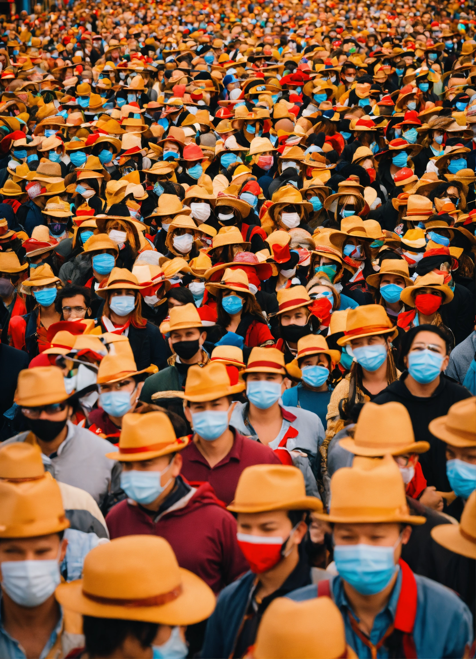 Lexica - Crowd wearing masks mascaraed