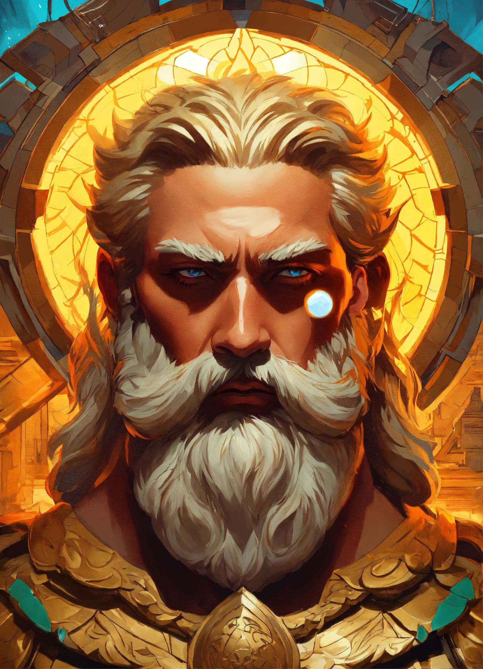 Lexica - The god Zeus, sharp focus, bright color, comic book style ...