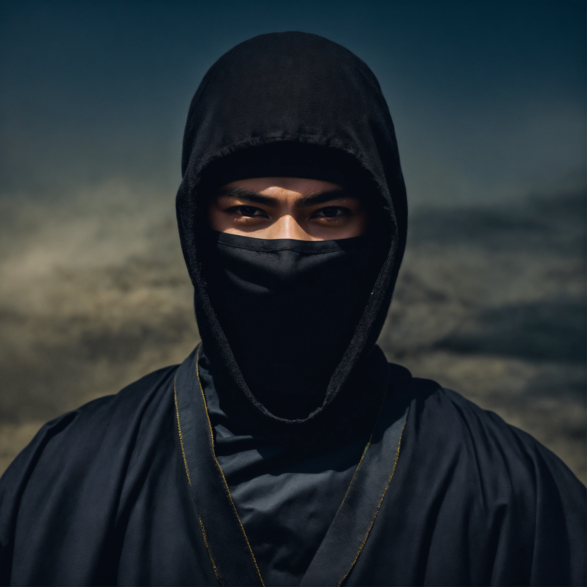 Lexica - Portrait of a male ukj person as a ninja, face not covered ...