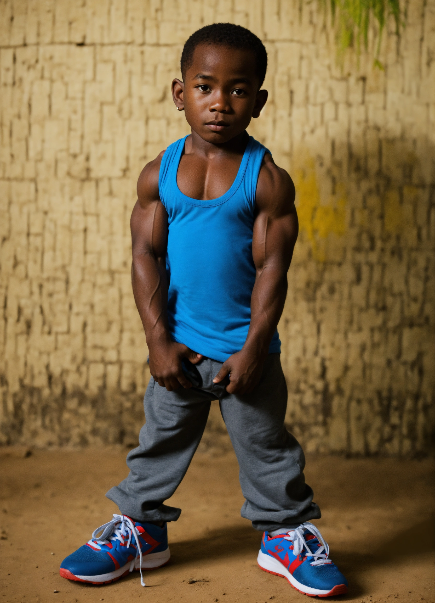 Lexica - Shrunk tiny Haitian bodybuilder