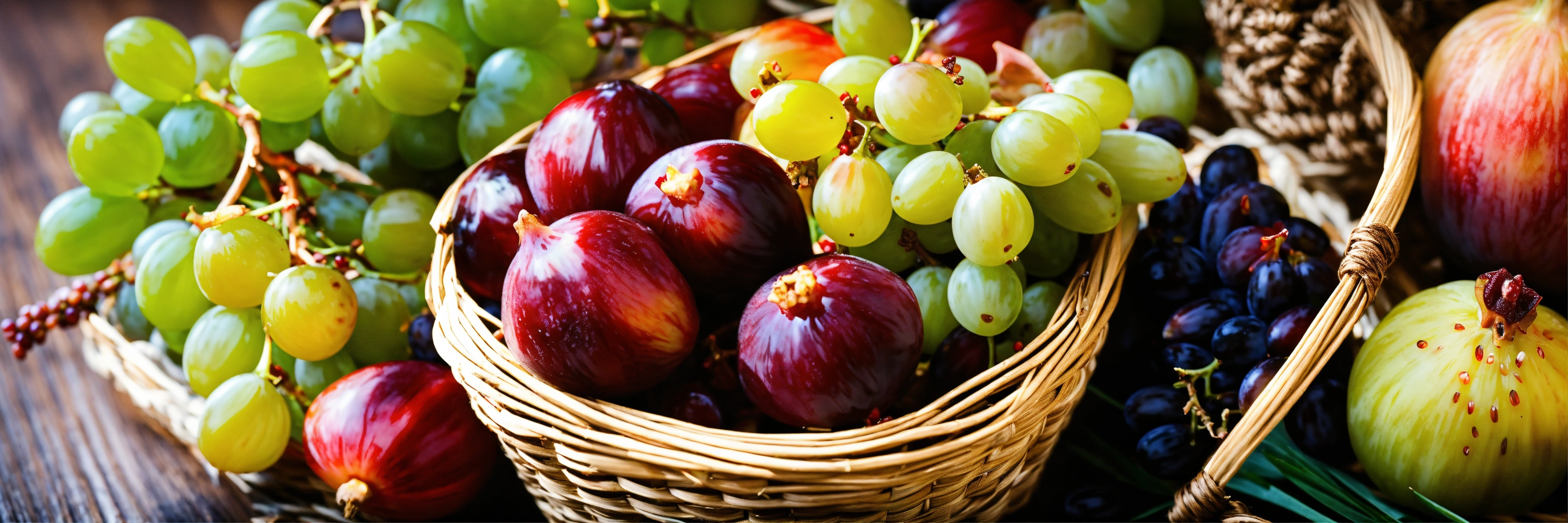Lexica - A beautiful basket inside Grapes, dates, olives, beautiful ...