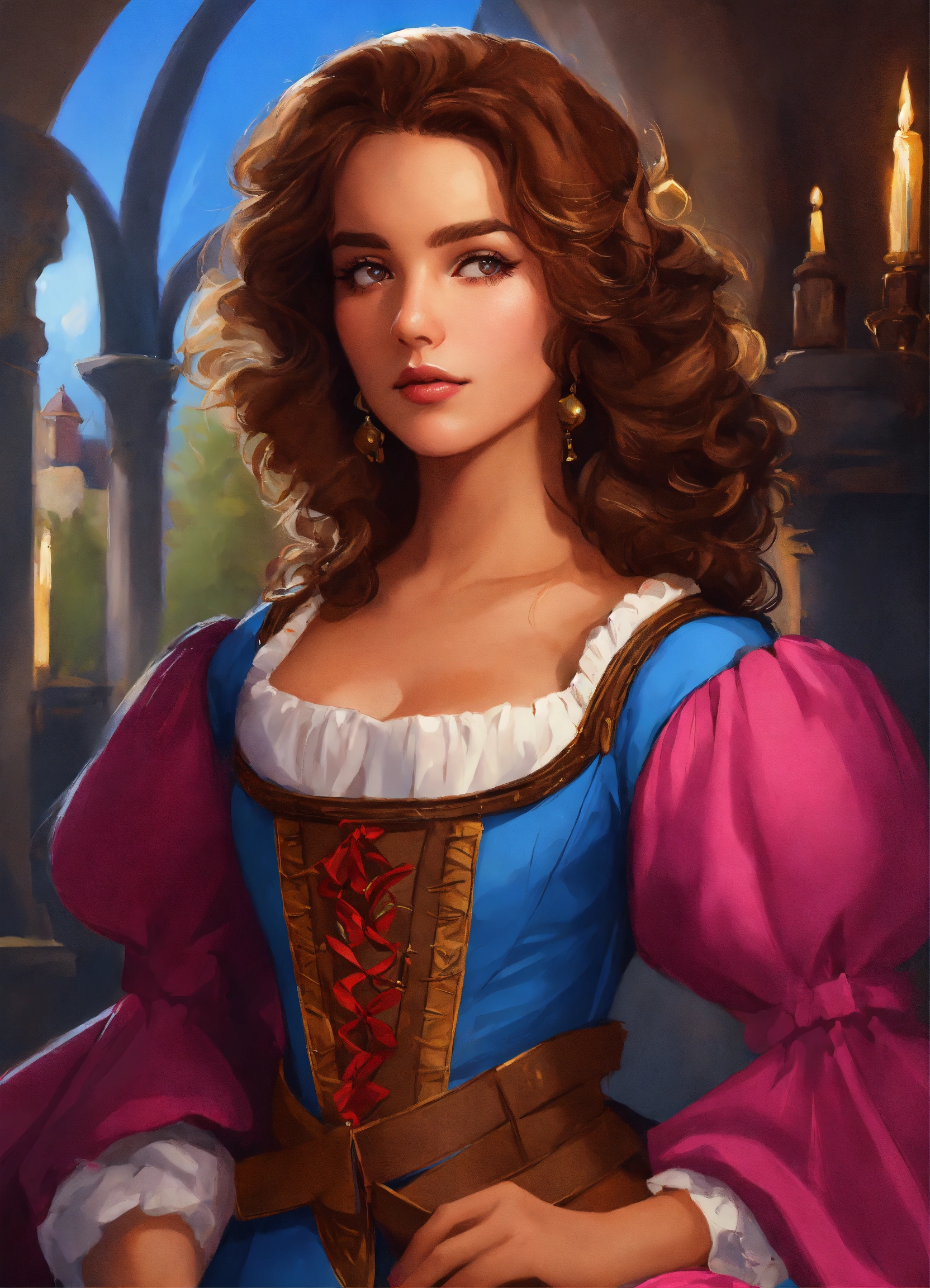 Lexica - Milady from the movie The Three Musketeers, cartoon oil paint ...