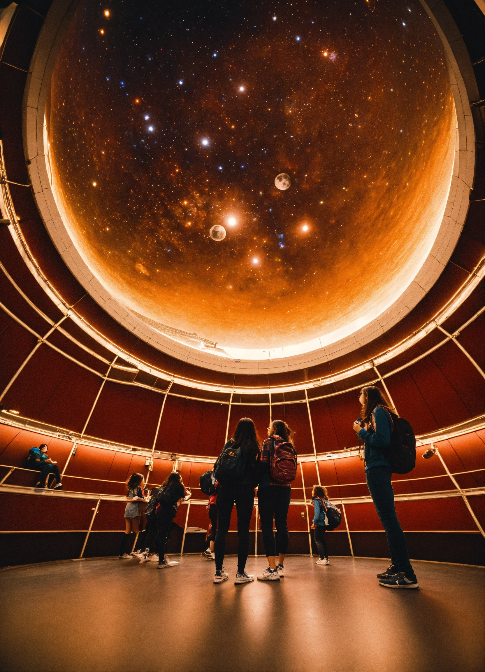 Lexica - Students inside a planetarium
