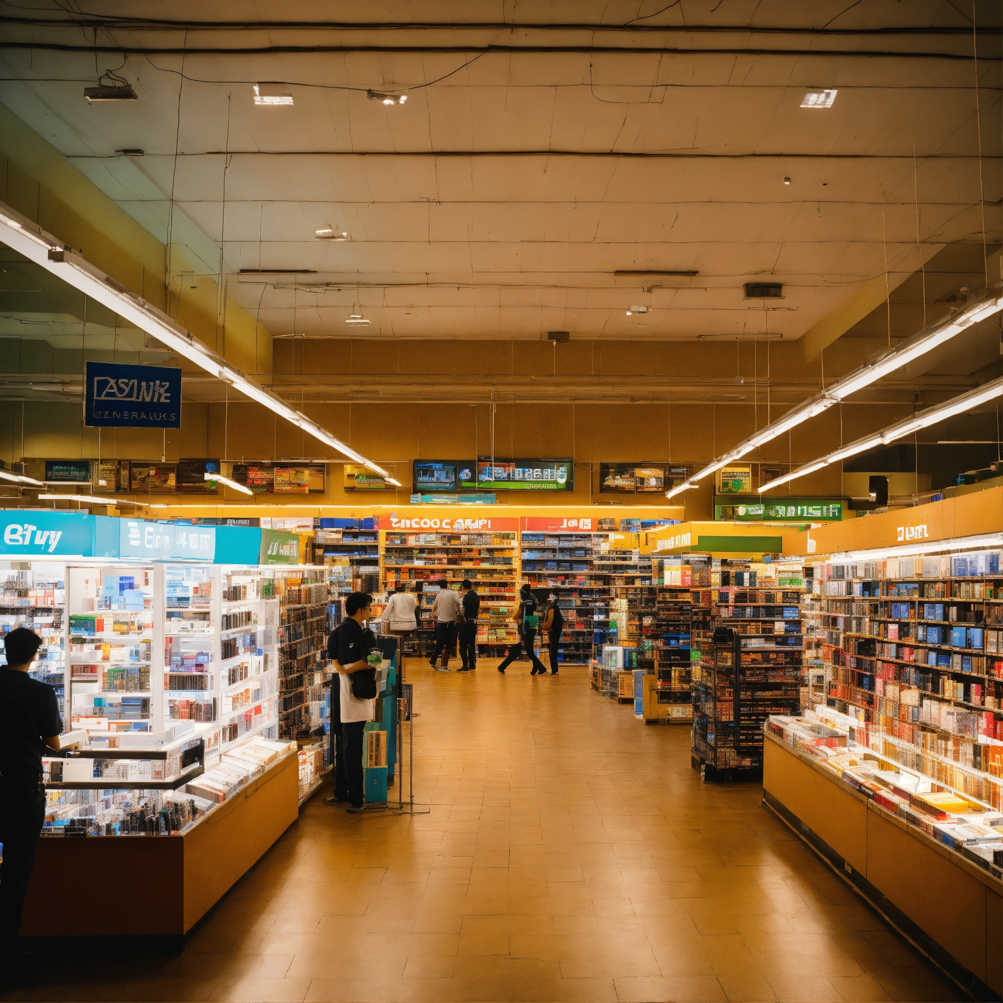 Lexica - A photo of a large electronic components store. The store is ...
