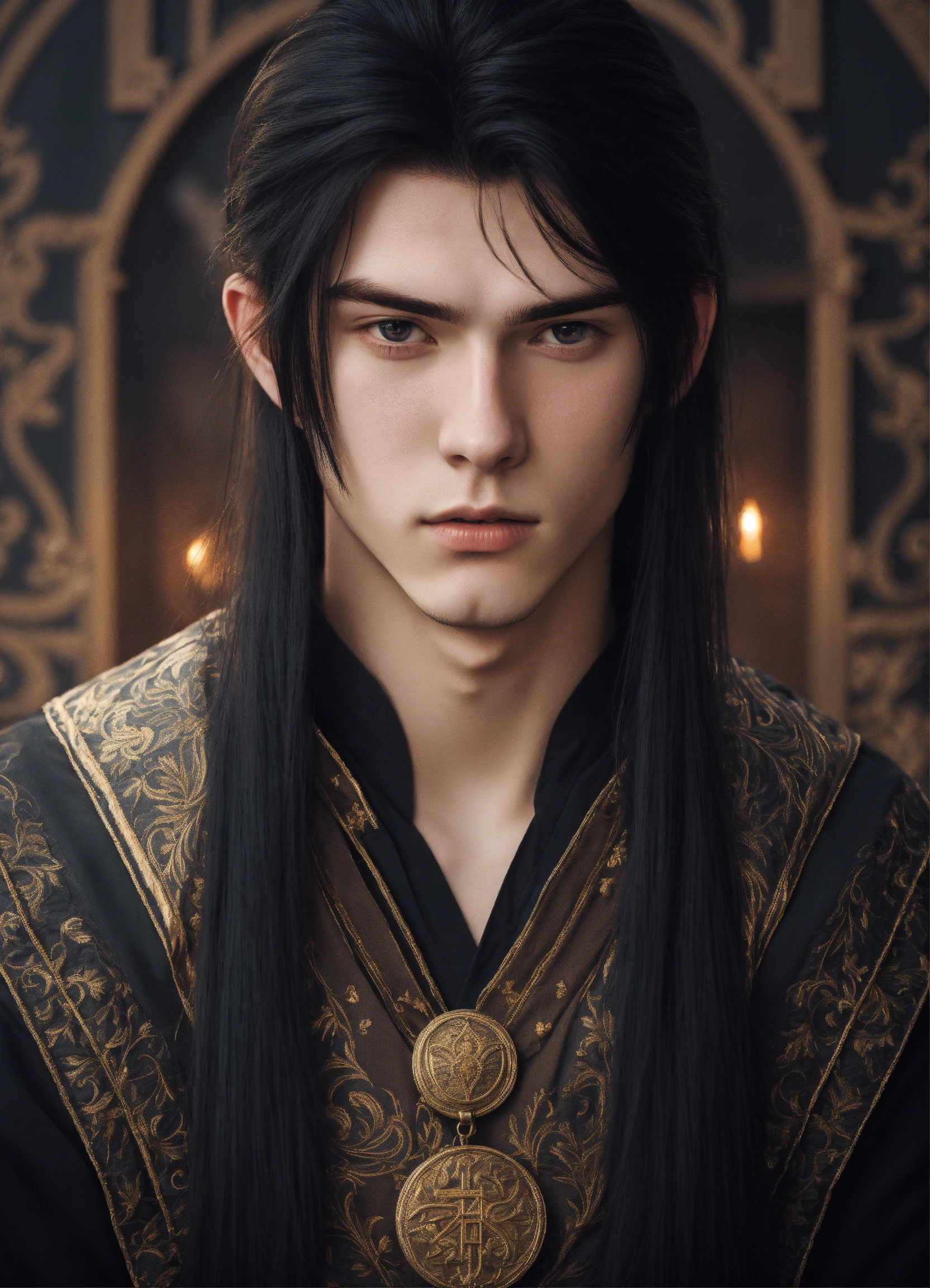 Lexica - Anime style. 20-year-old Slavic man. dark black straight hair ...