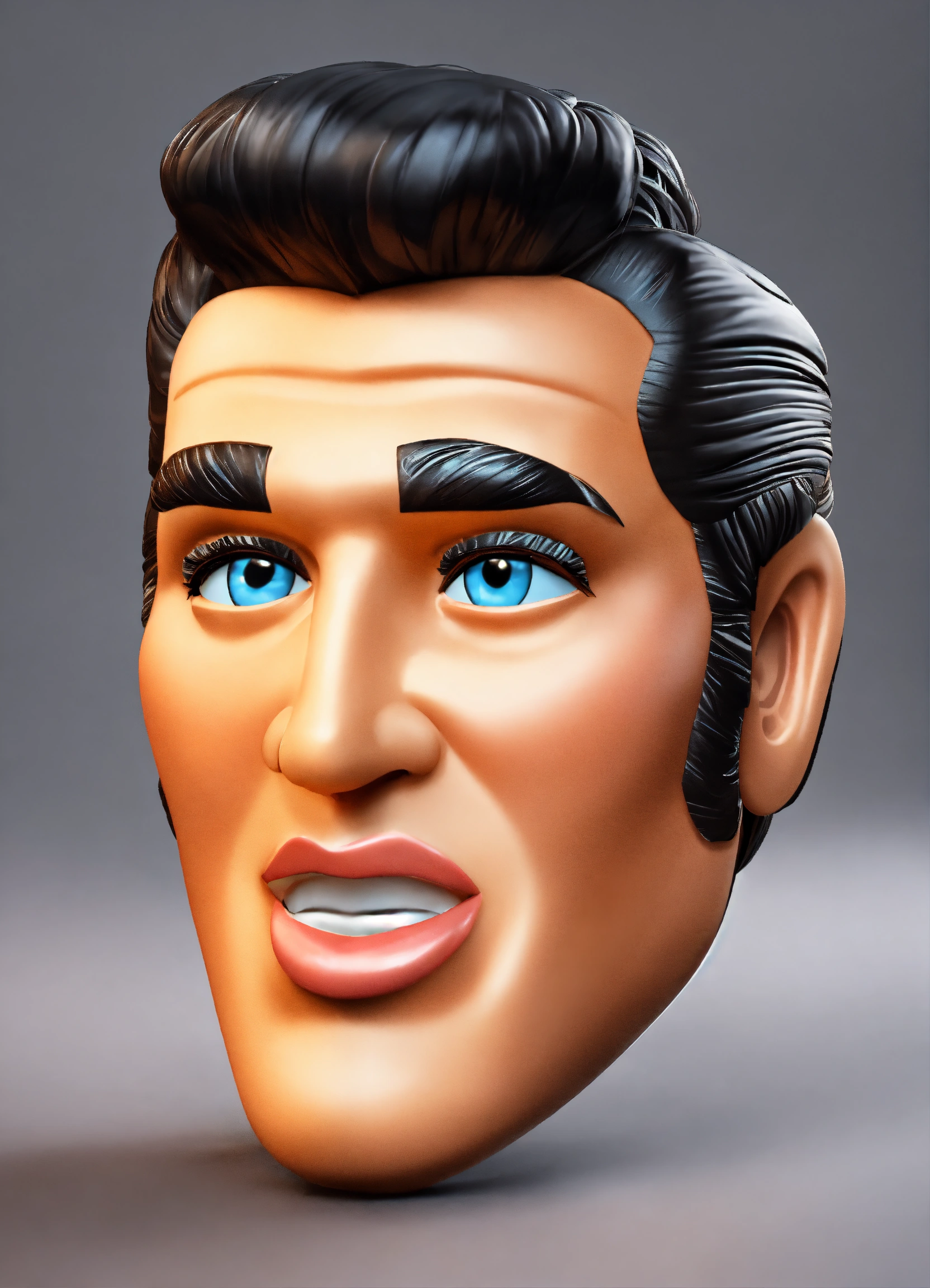 Lexica - Elvis presley 3d style cartoon mascot face