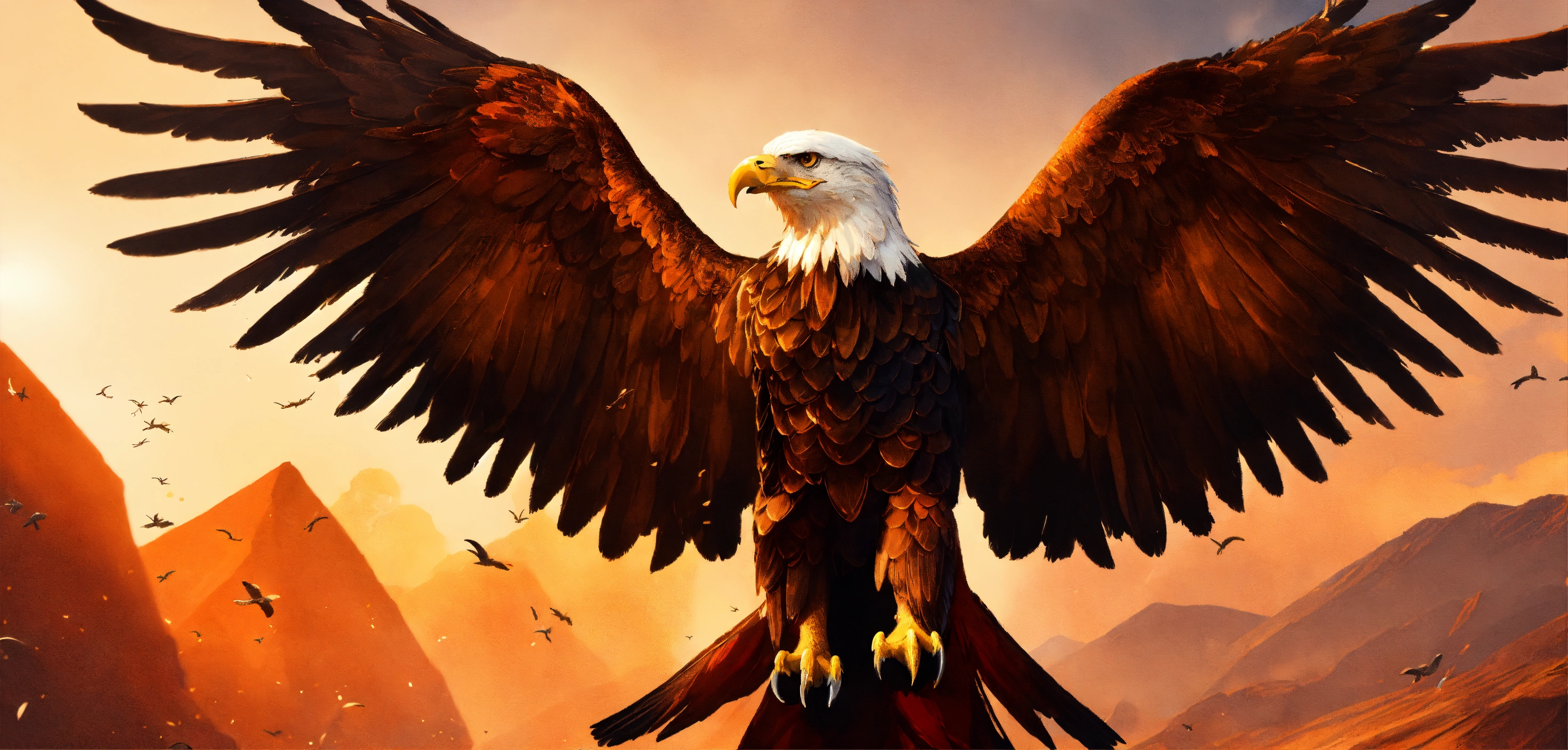 Lexica - Beautiful landing page website design of an art eagle hero section, ui ux