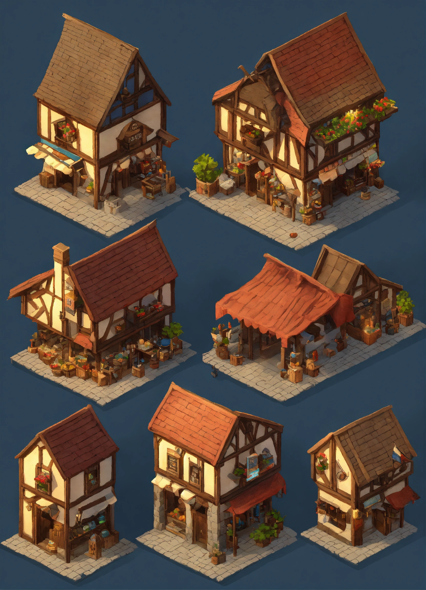 Lexica - Isometric, orthographic, medieval shops, game environment ...