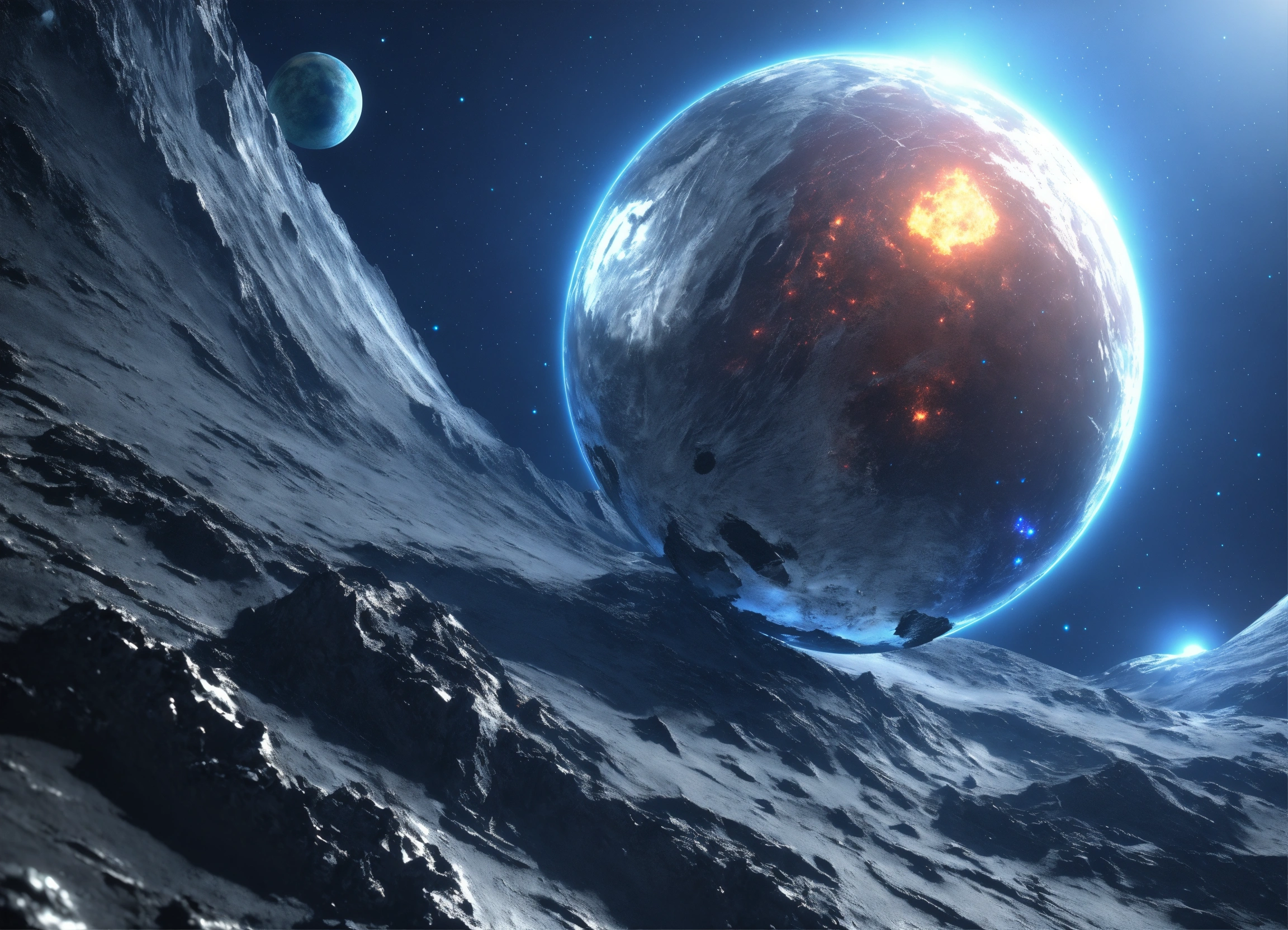 Lexica - Sci-fi planet, silver, transcendent, 8K resolution, Blender