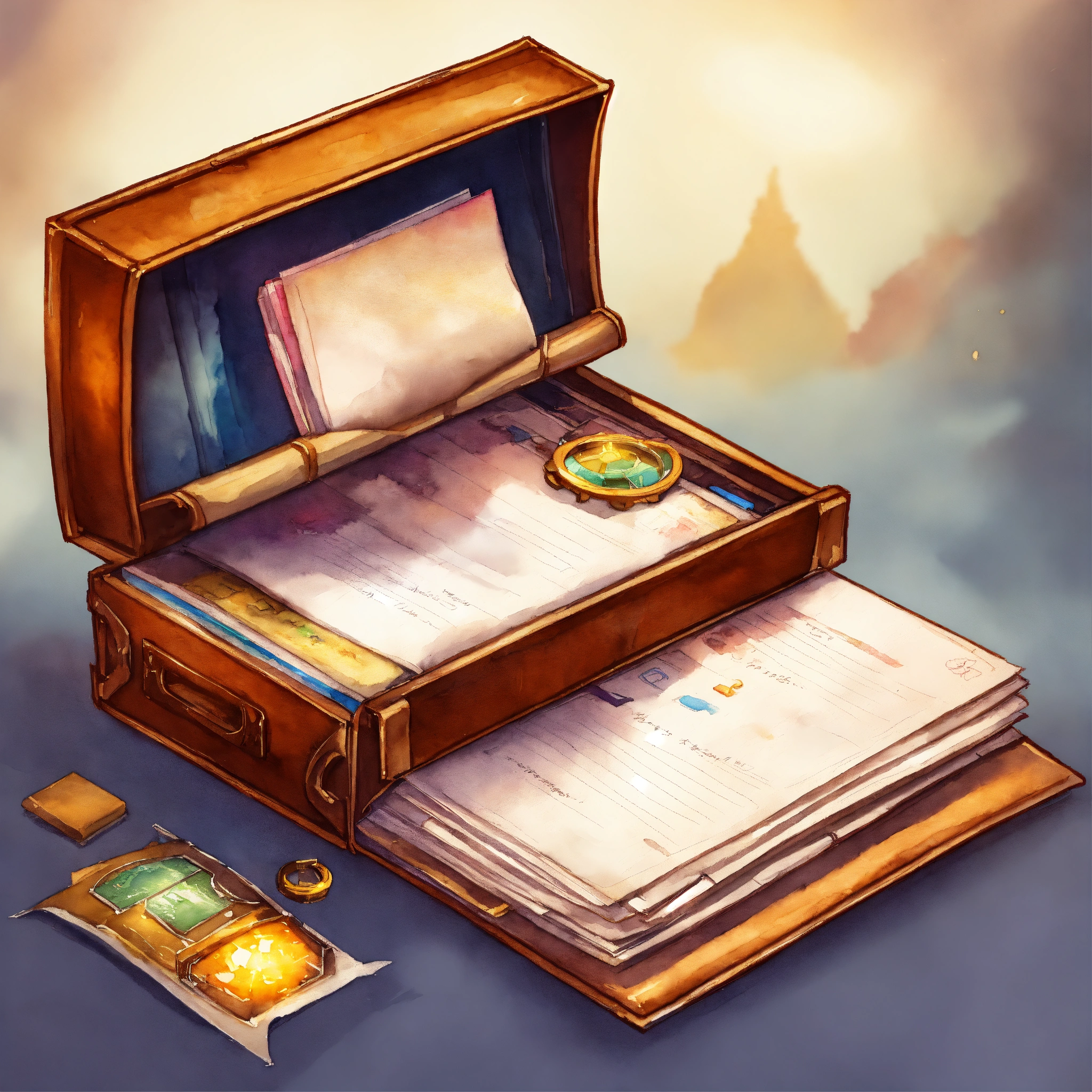Lexica - Folder with documents, game icon, fantasy style, digital ...