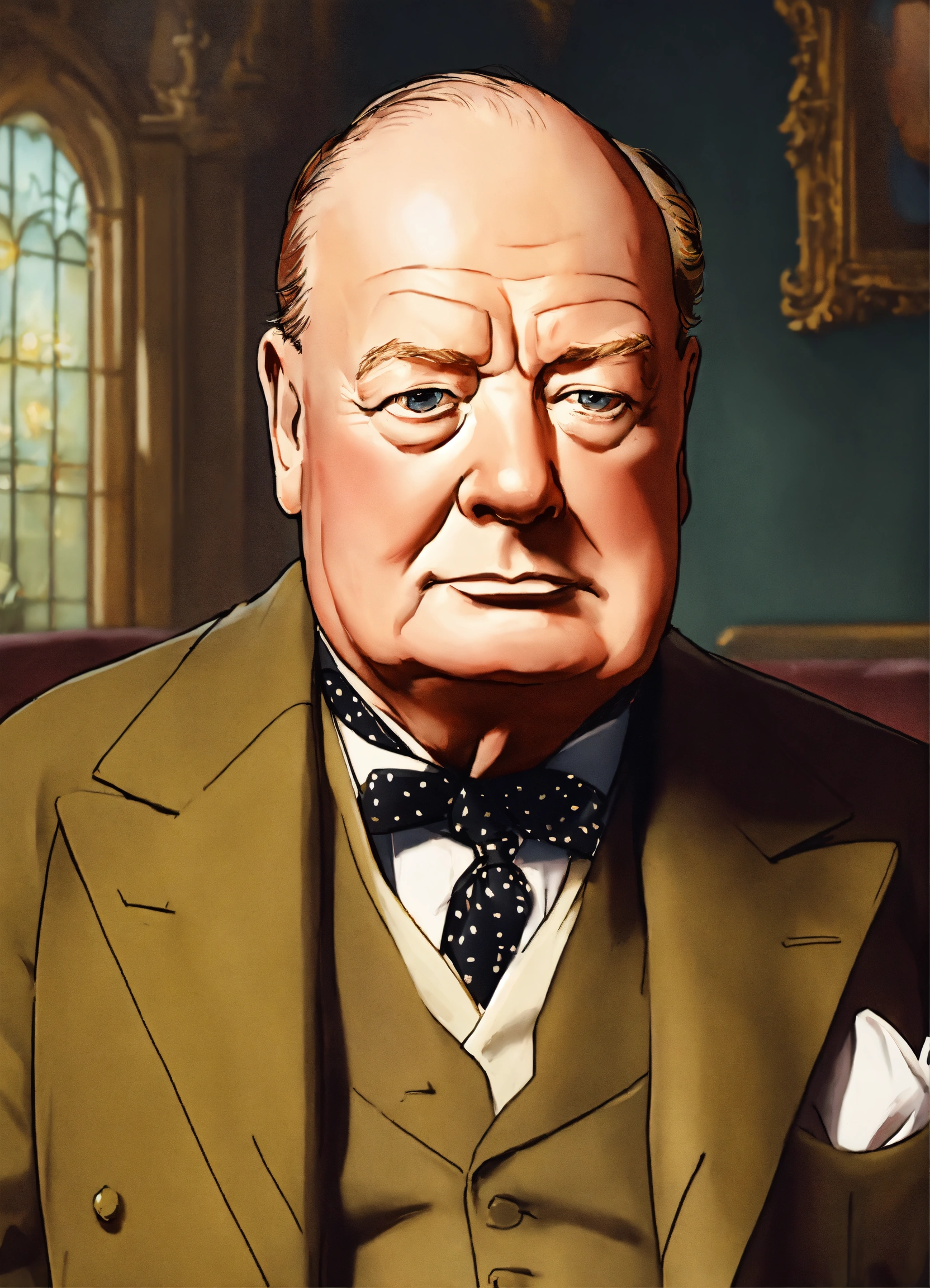 Lexica - A portrait de Winston Churchill in animated cartoon style
