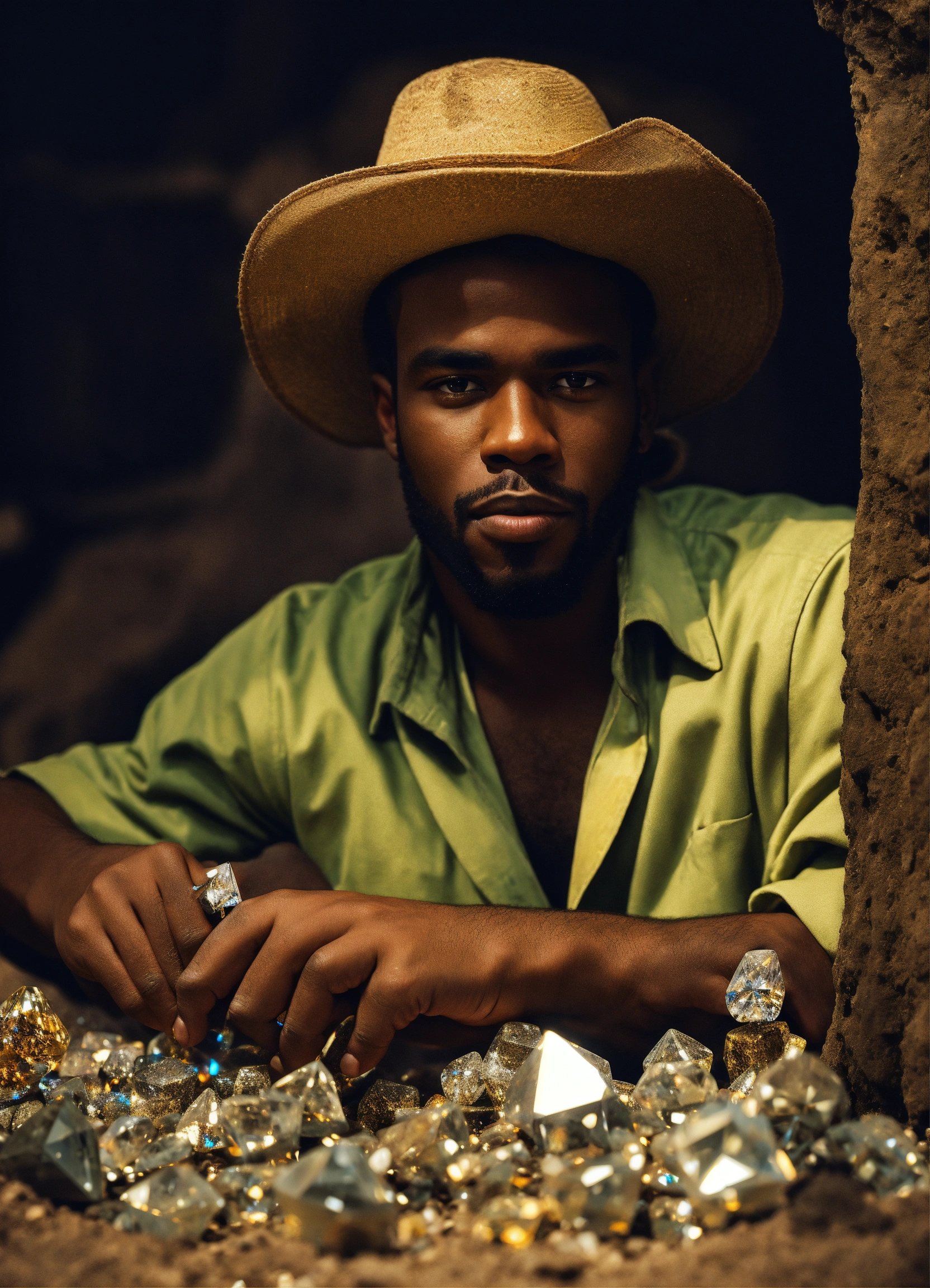 Lexica - Black man mining diamond