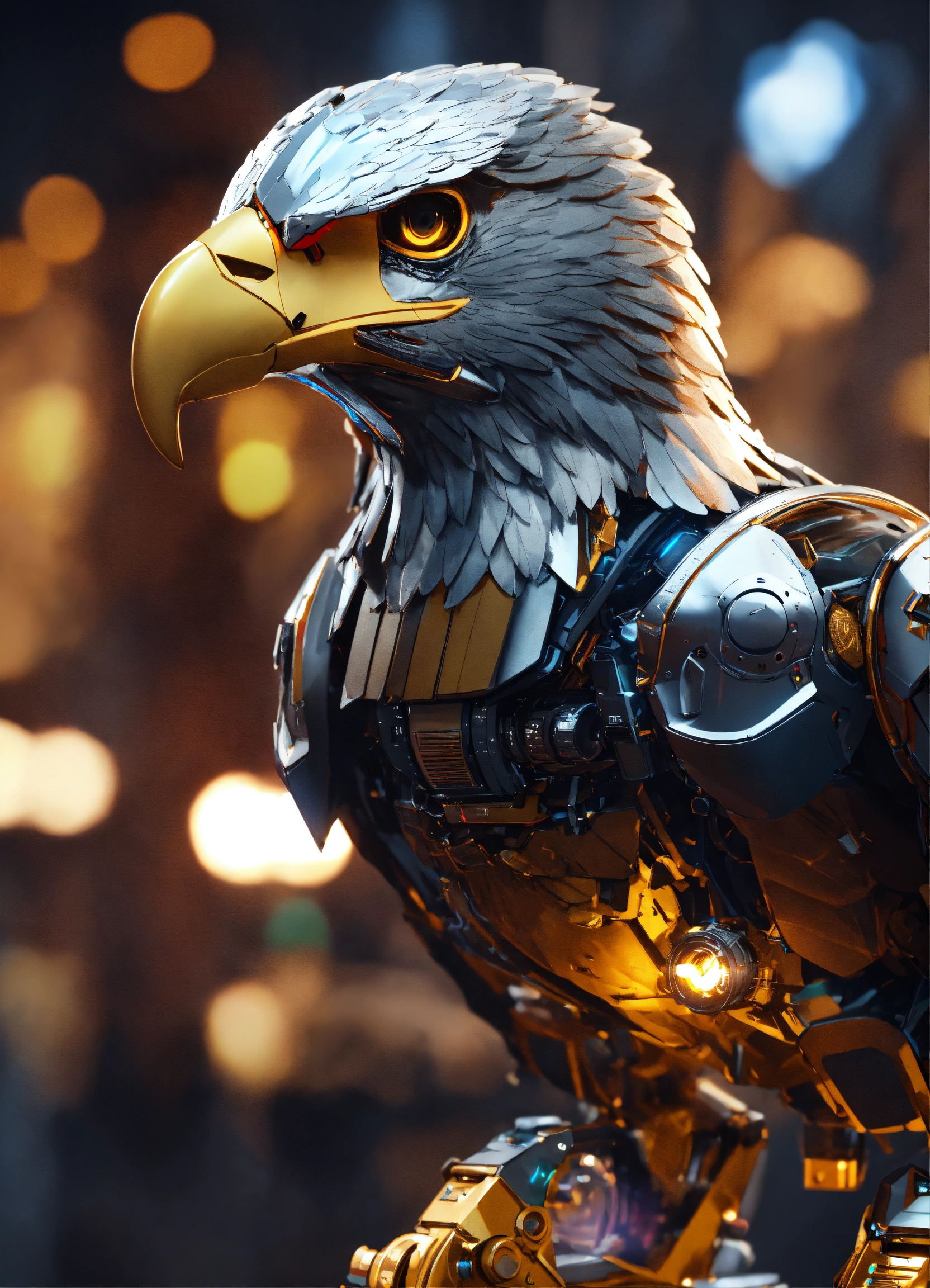 Lexica - Create a detailed 8K render of a photorealistic robotic eagle ...