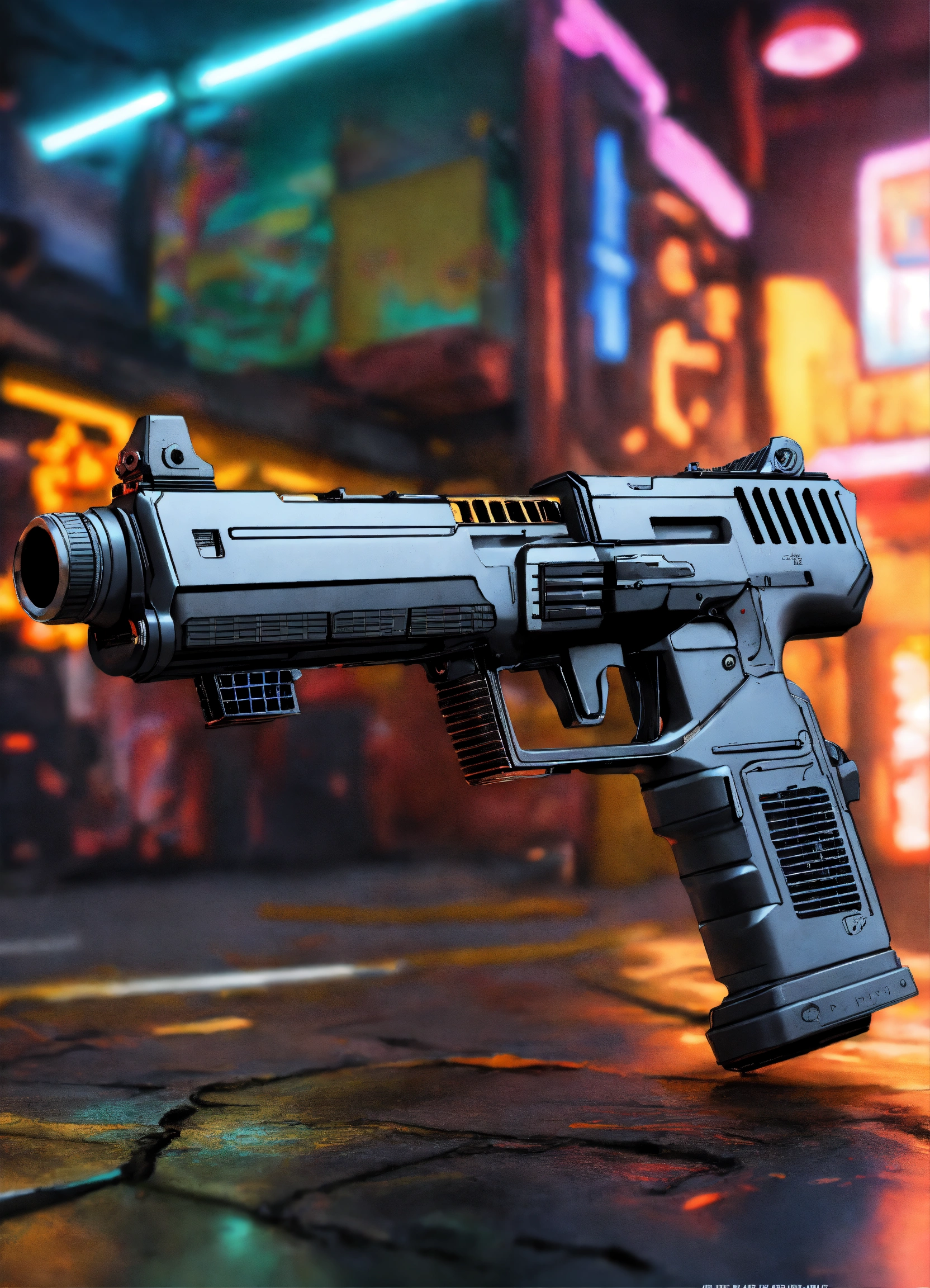 Lexica - Cyberpunk machine pistol like a gun metal gray out mac-10 ...