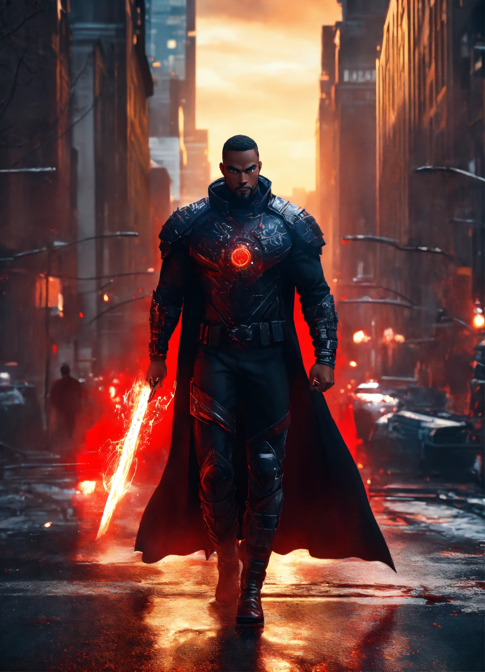 Lexica - Full body of an evil Handsome black man with short hair ...