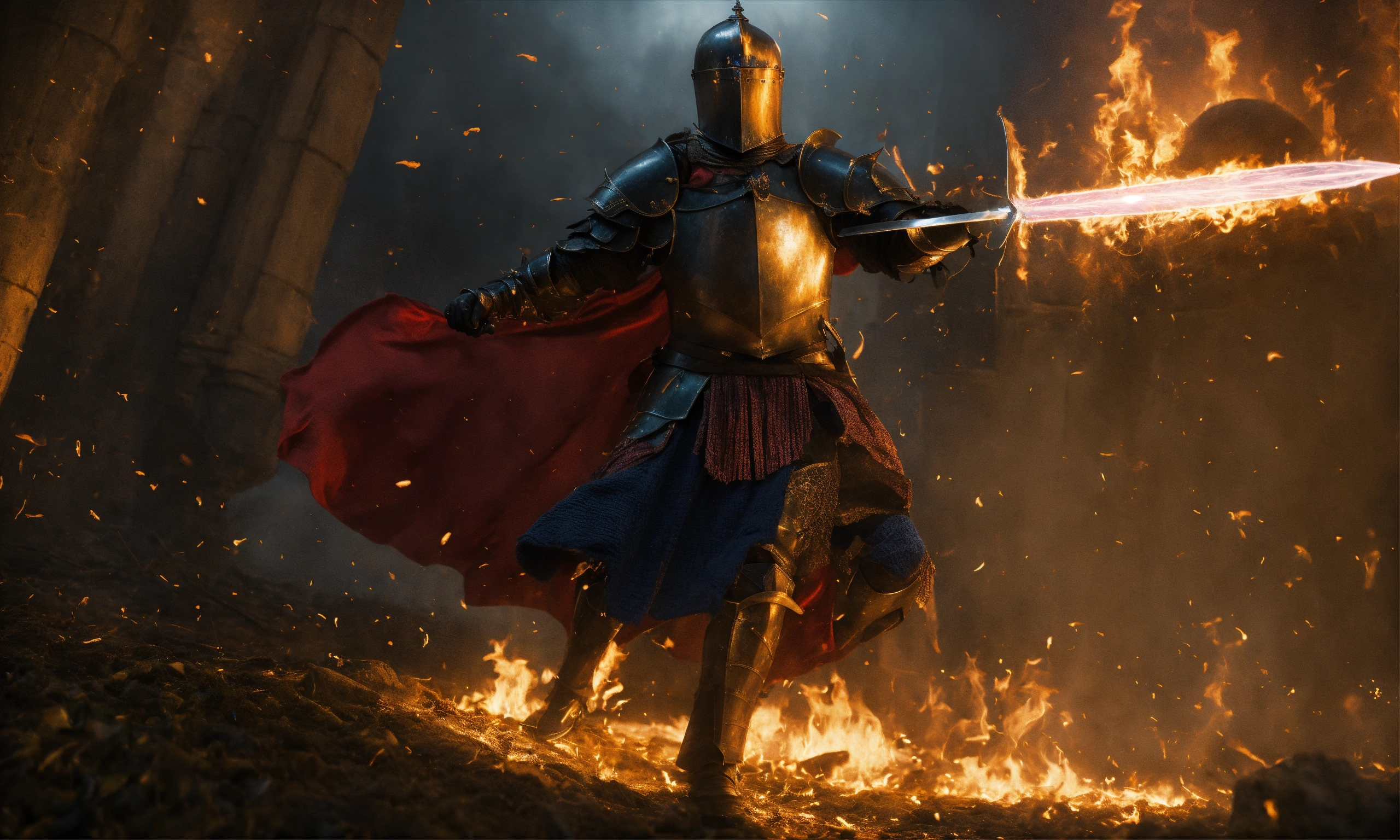 Lexica - Image of a knight being possessed by an unknown evil produced ...