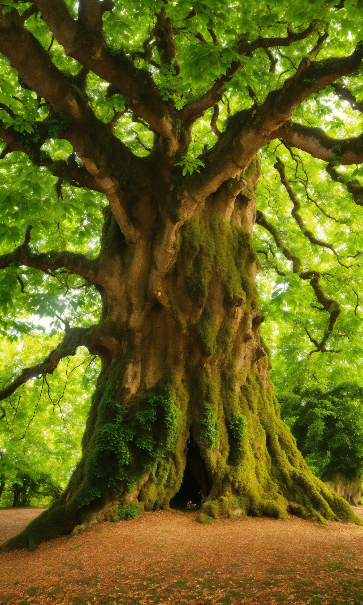 Lexica - Collage of a big and ancient chestnut tree