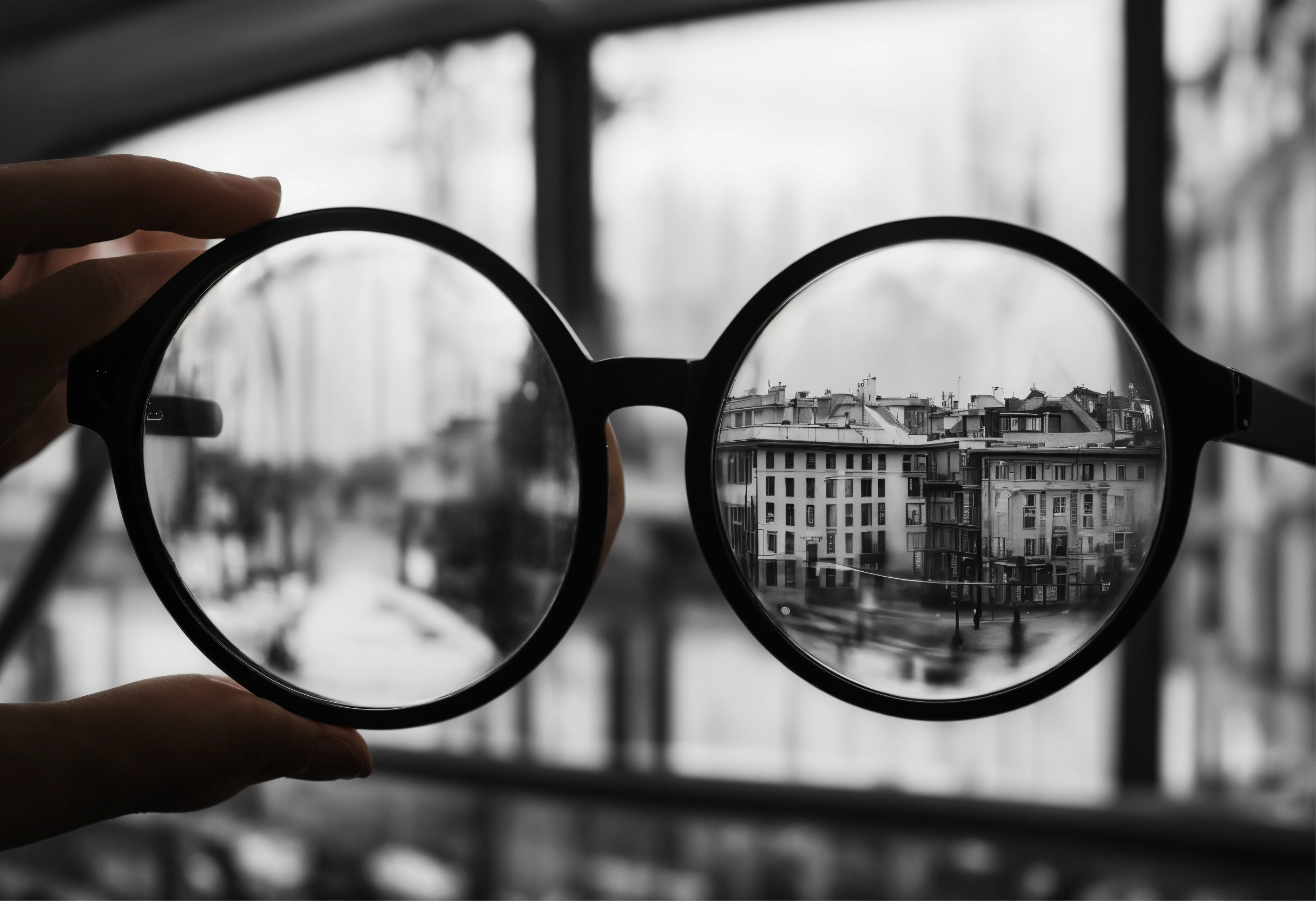 Lexica - Art Women glasses, time in hands clear looking through a ...