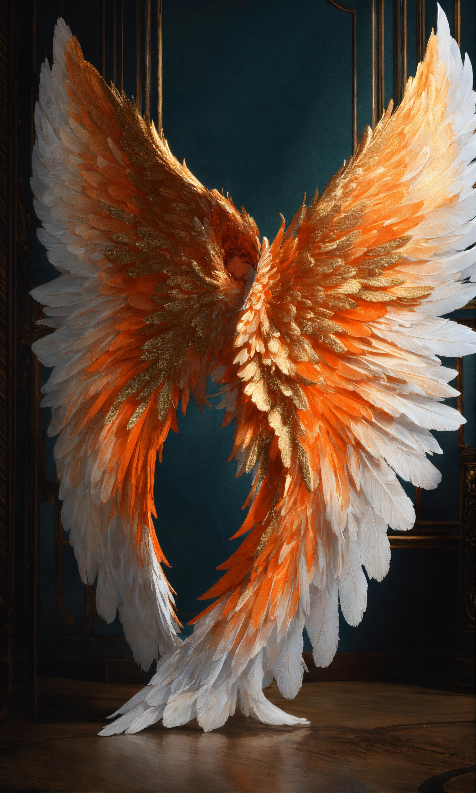 Lexica - Beautiful and perfect small angel wings in orange with white ...