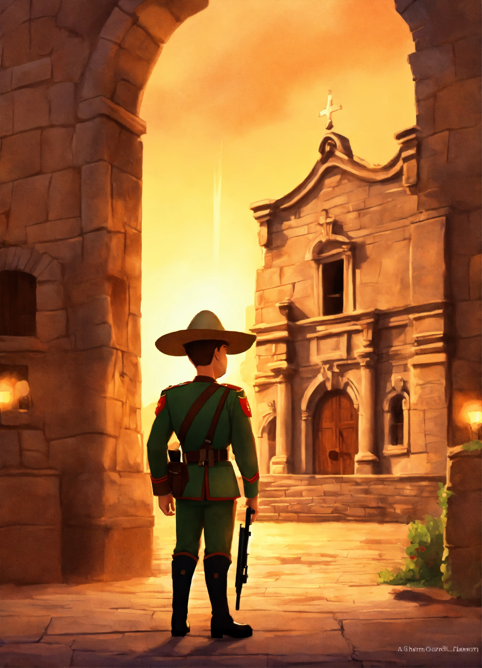 Lexica - Pixar animation of a soldier at the alamo, pixar style cartoon