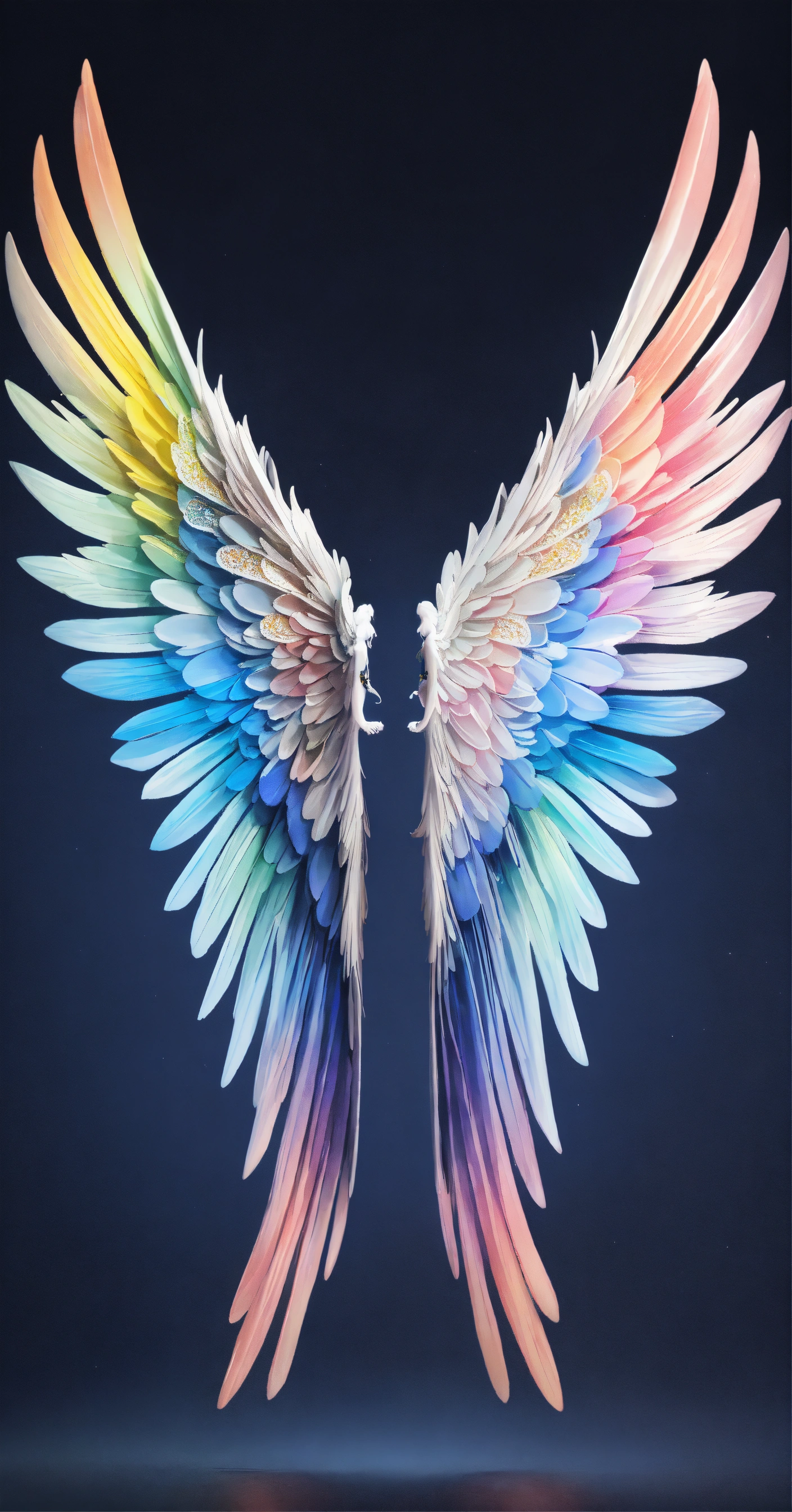 Lexica - Beautiful and perfect small angel wings in soft rainbow colors ...