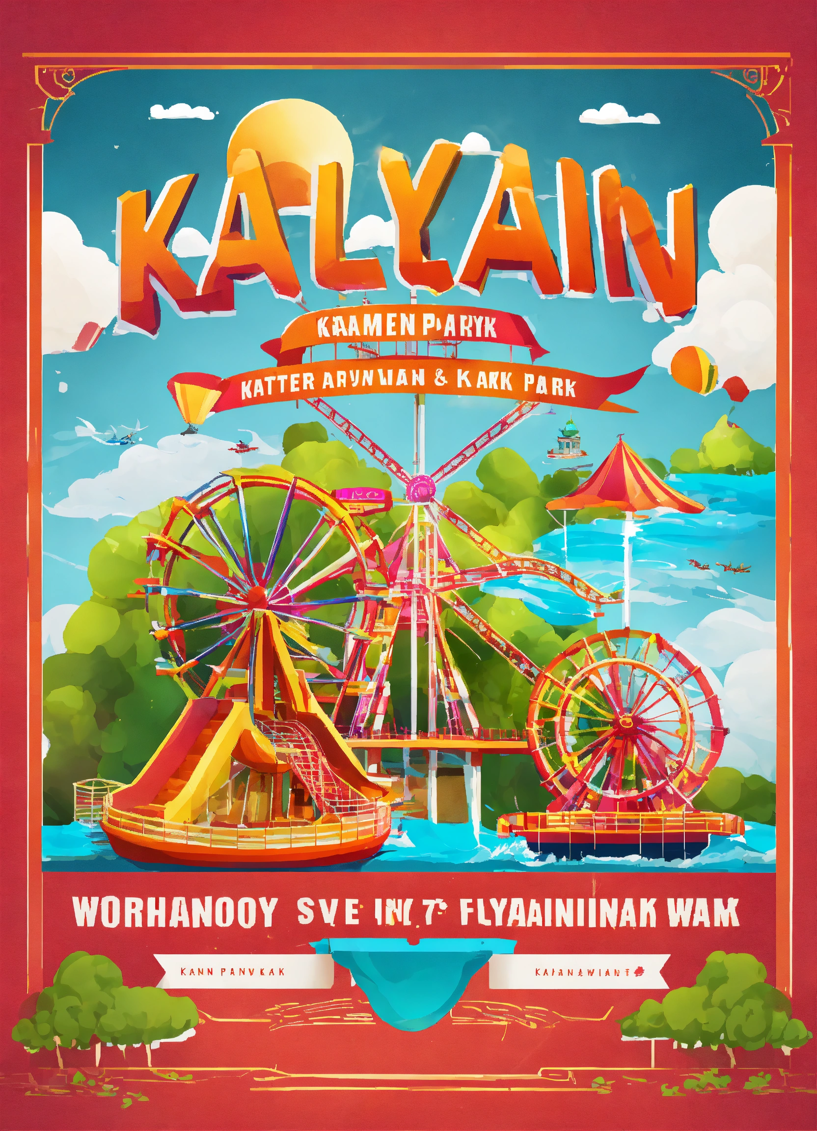 Lexica - Logo design of water theme park. text as "kalyan Amusement ...