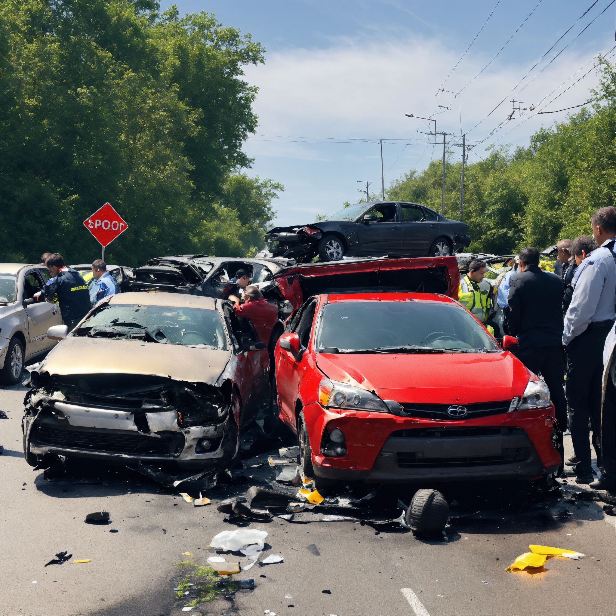 Lexica - A photo of a car accident. The accident is serious and there ...