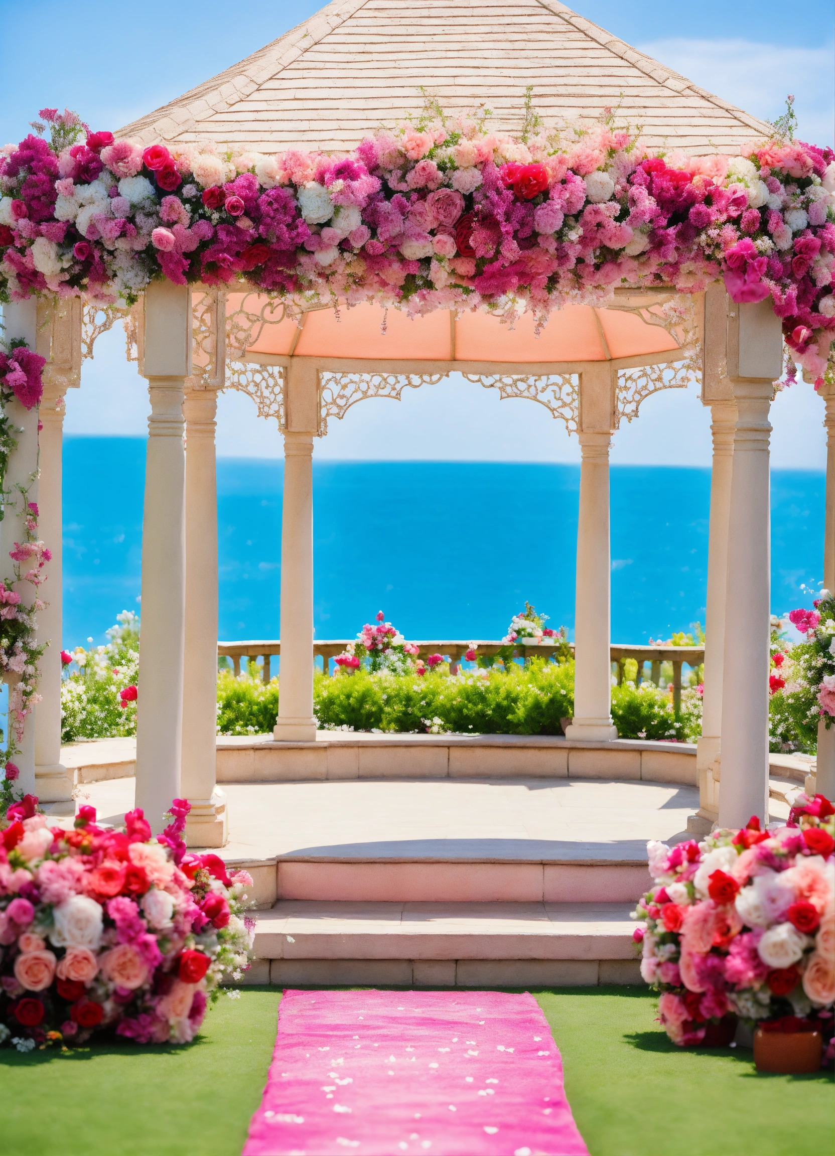 Lexica - Indian Wedding, Water Colour, Pink and White floral gazebo ...