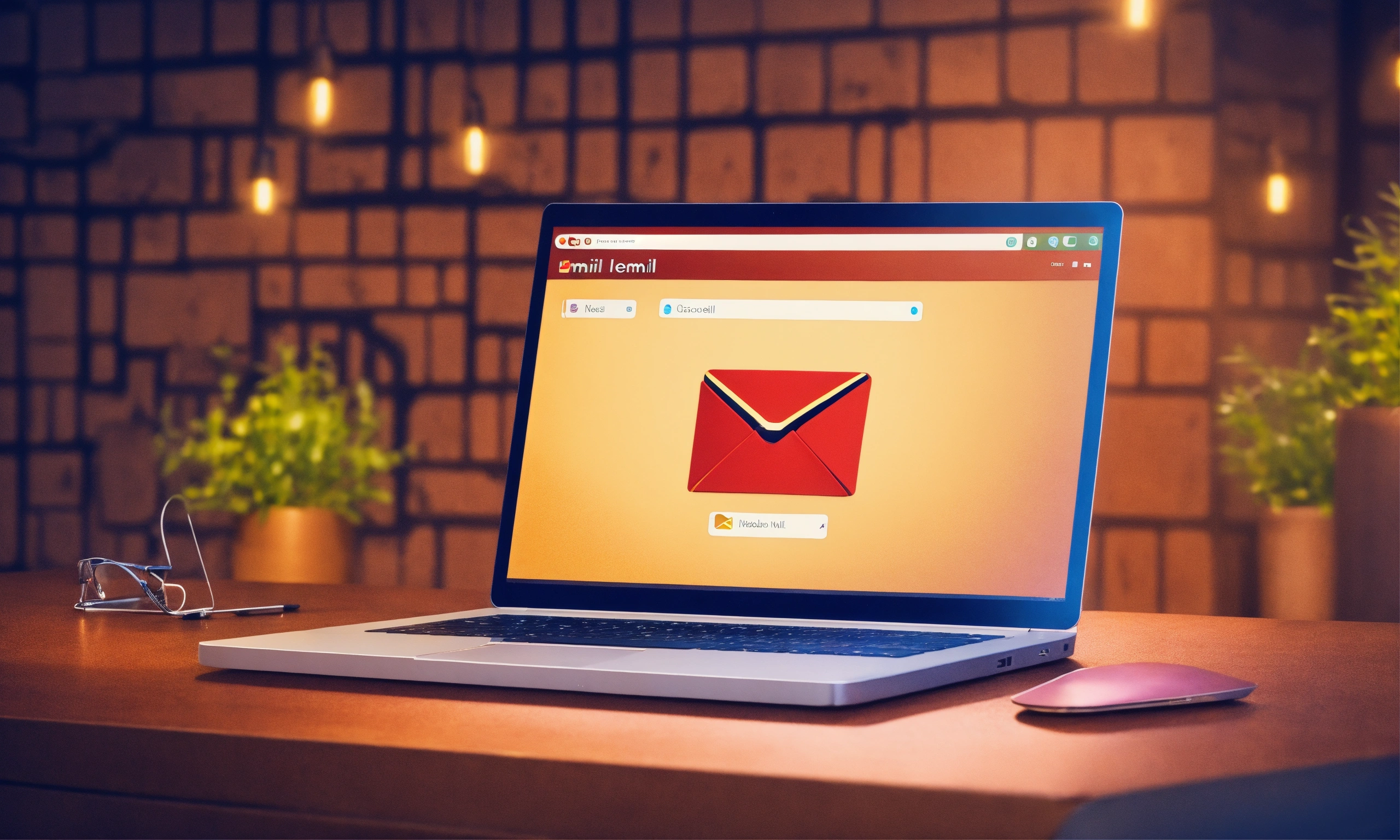 Lexica - Email address on laptop illustration