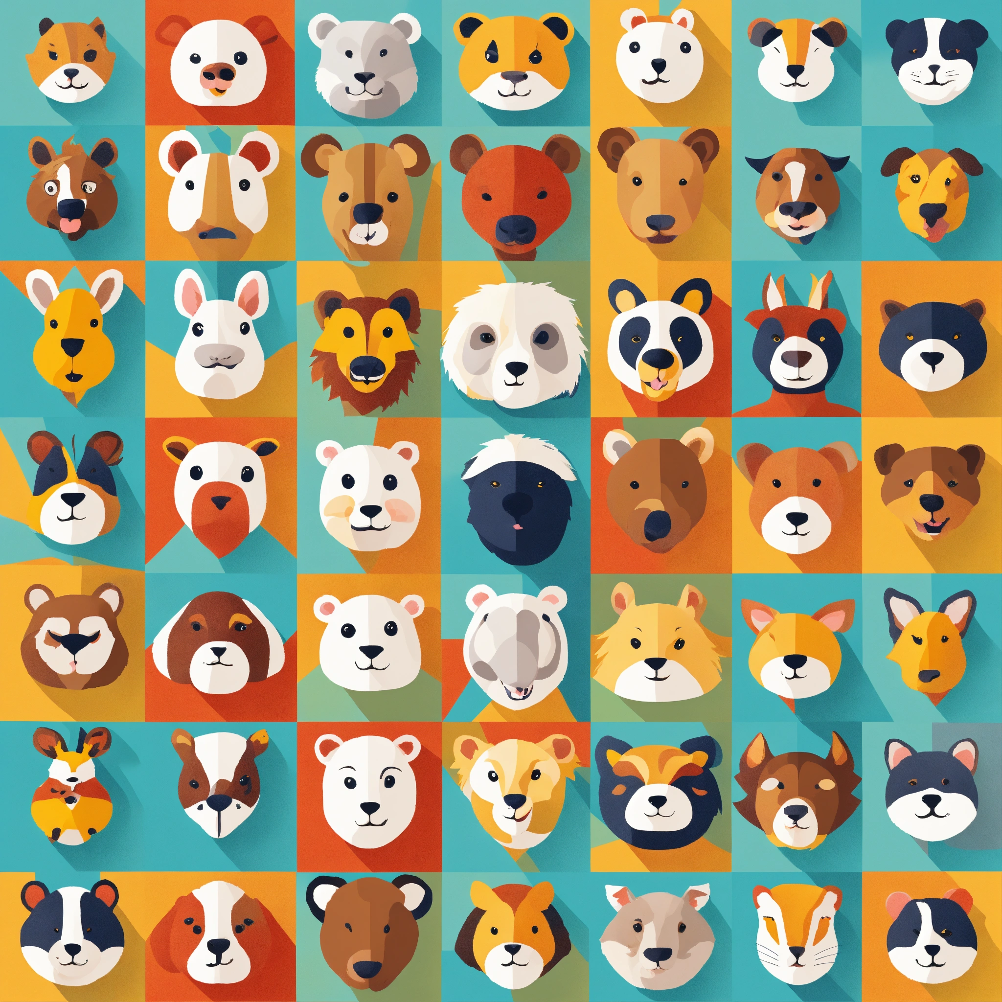 Lexica - Icons, set of icons, animal world, animals, various poses and ...