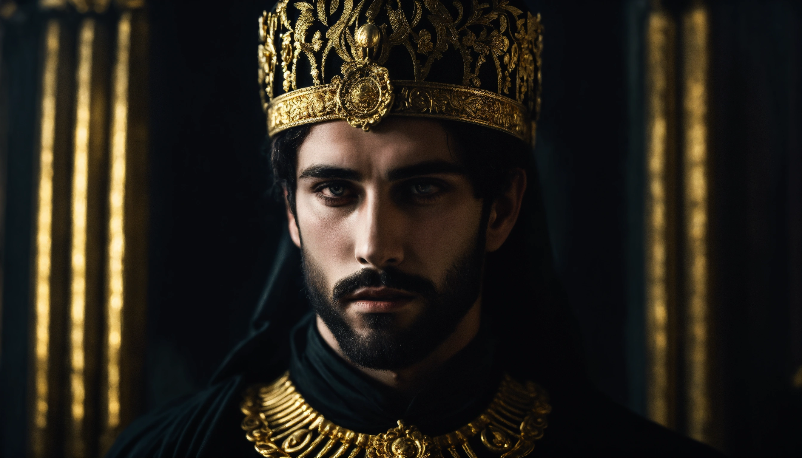 Lexica - Dark, mysterious and dramatic portrait of a young handsome ...