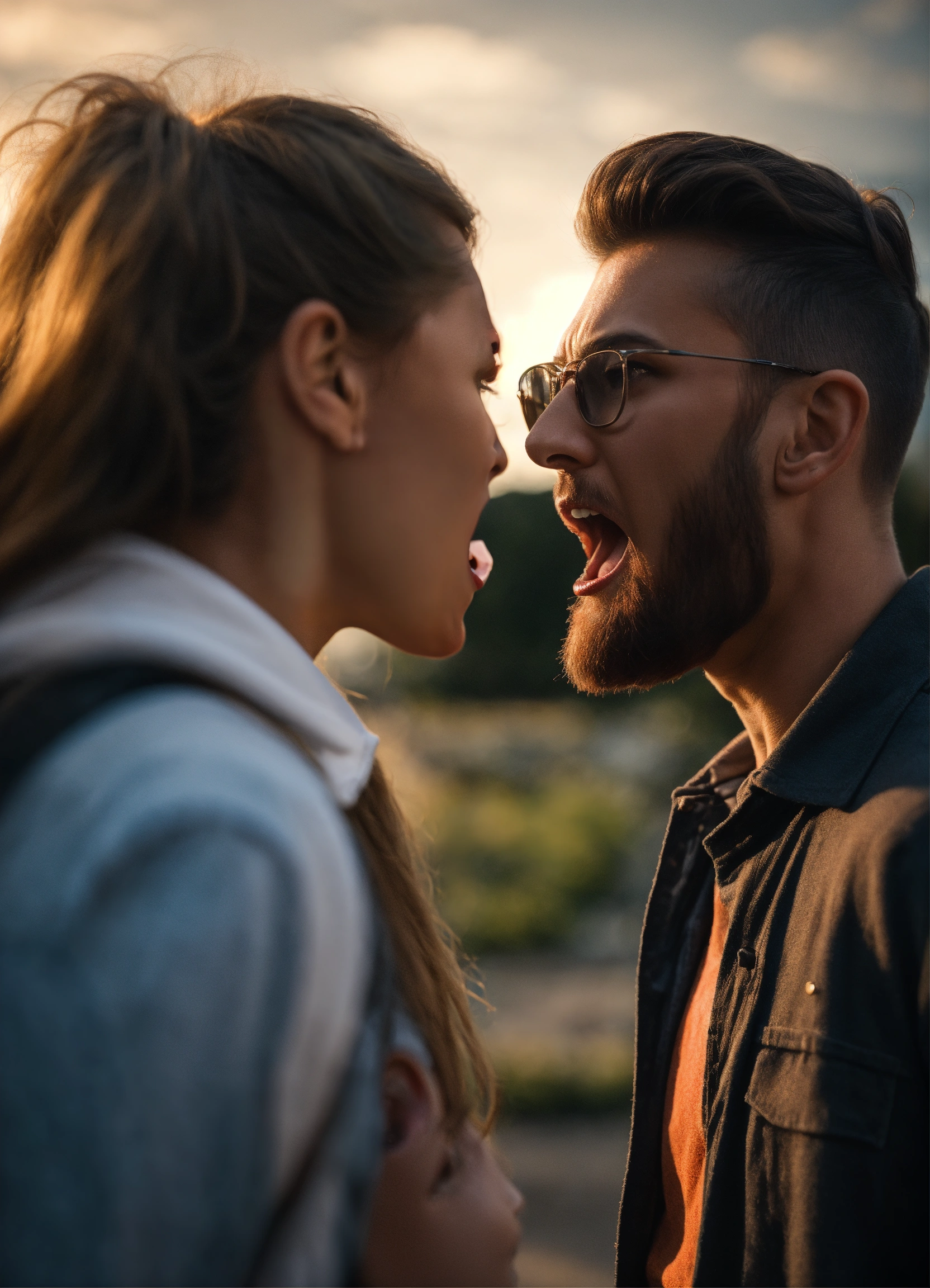 Lexica - Cinematic photo man yelling at woman, realistic details, ultra 8k