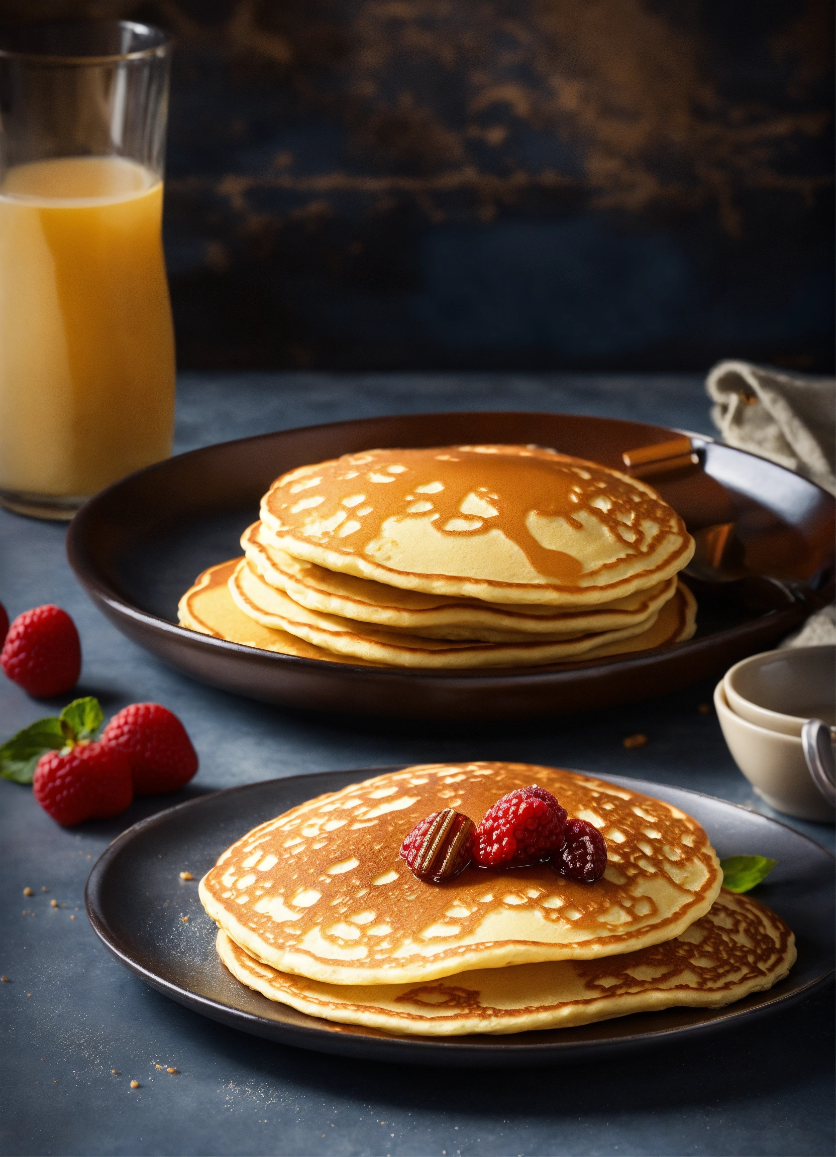 Lexica - A plate with delicious pancakes of the French brand Brioche ...