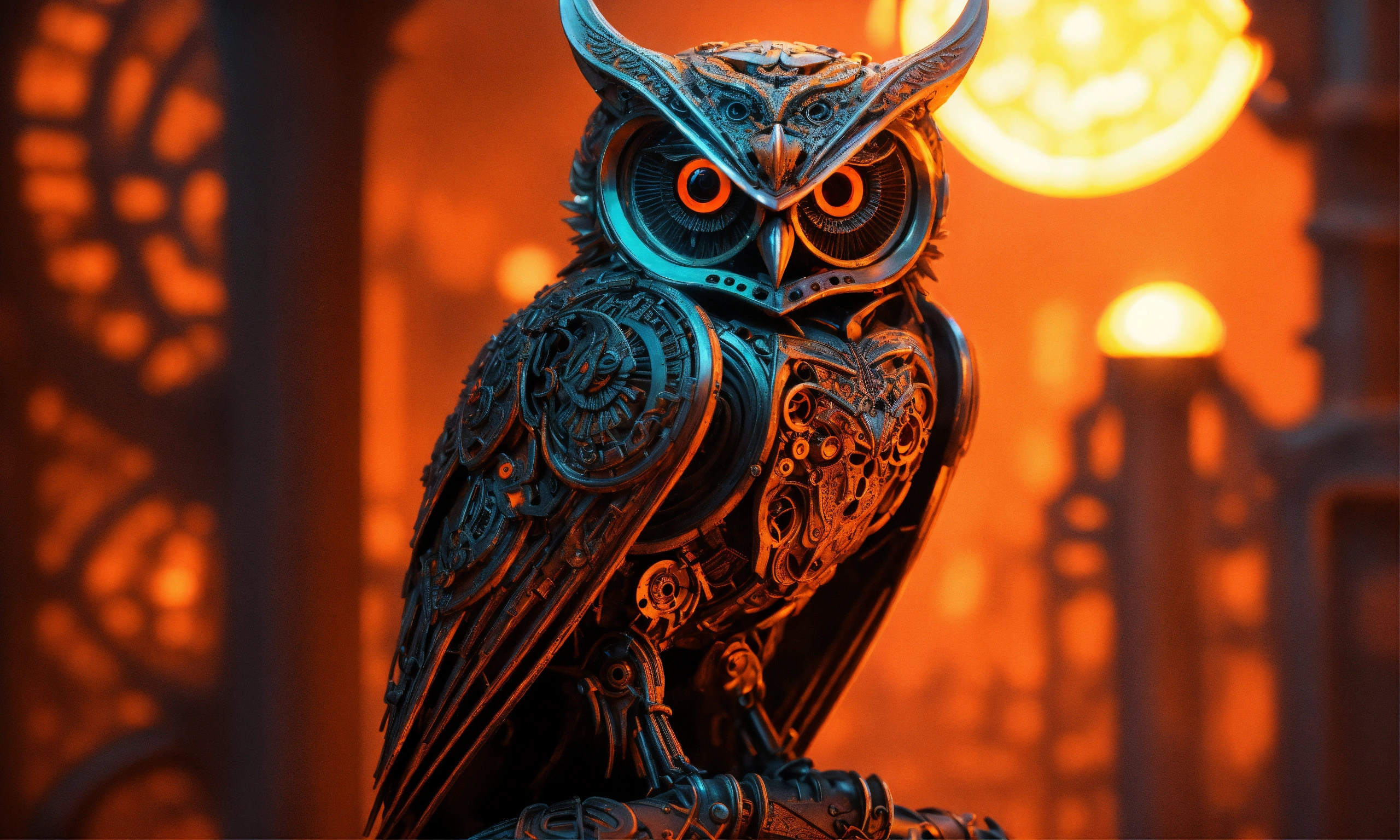 Lexica - Evil ferocious extraterrestrial predator owl, in florescent ...