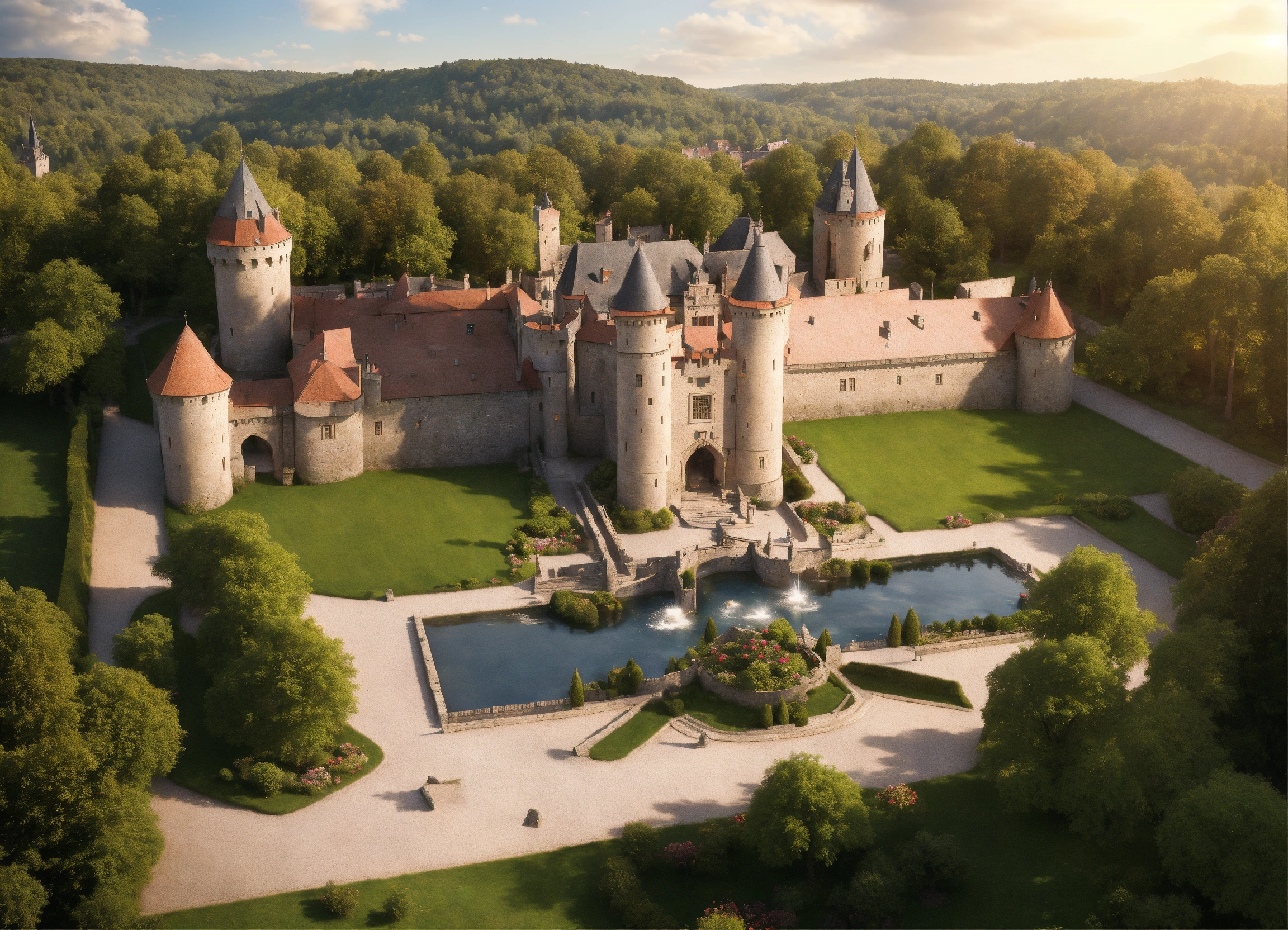Lexica - Ultra realistic, photorealistic, bird's eye view of a small ...