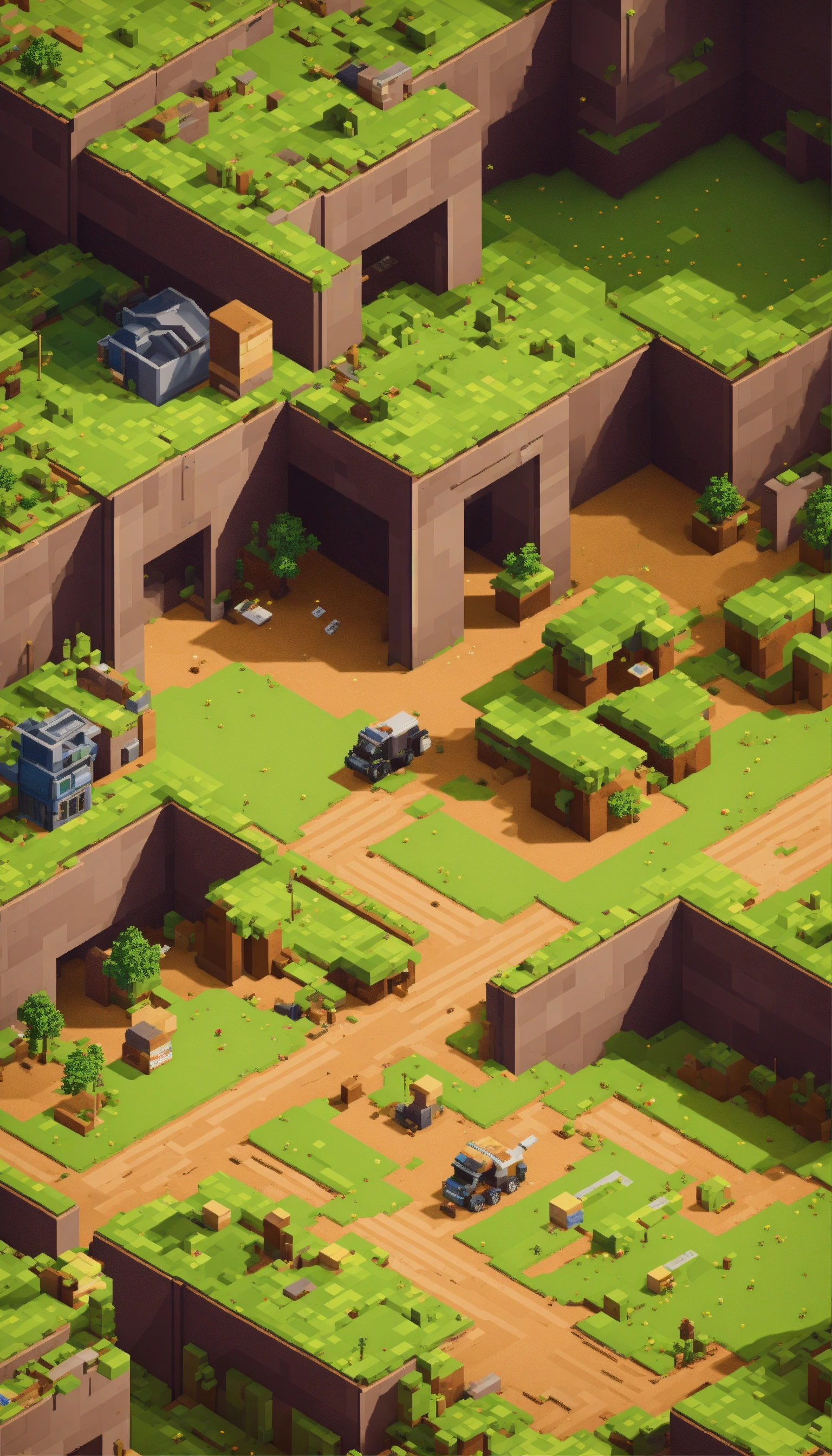 Lexica - Isometric top down close up zoomed in simple blocky pixel ...